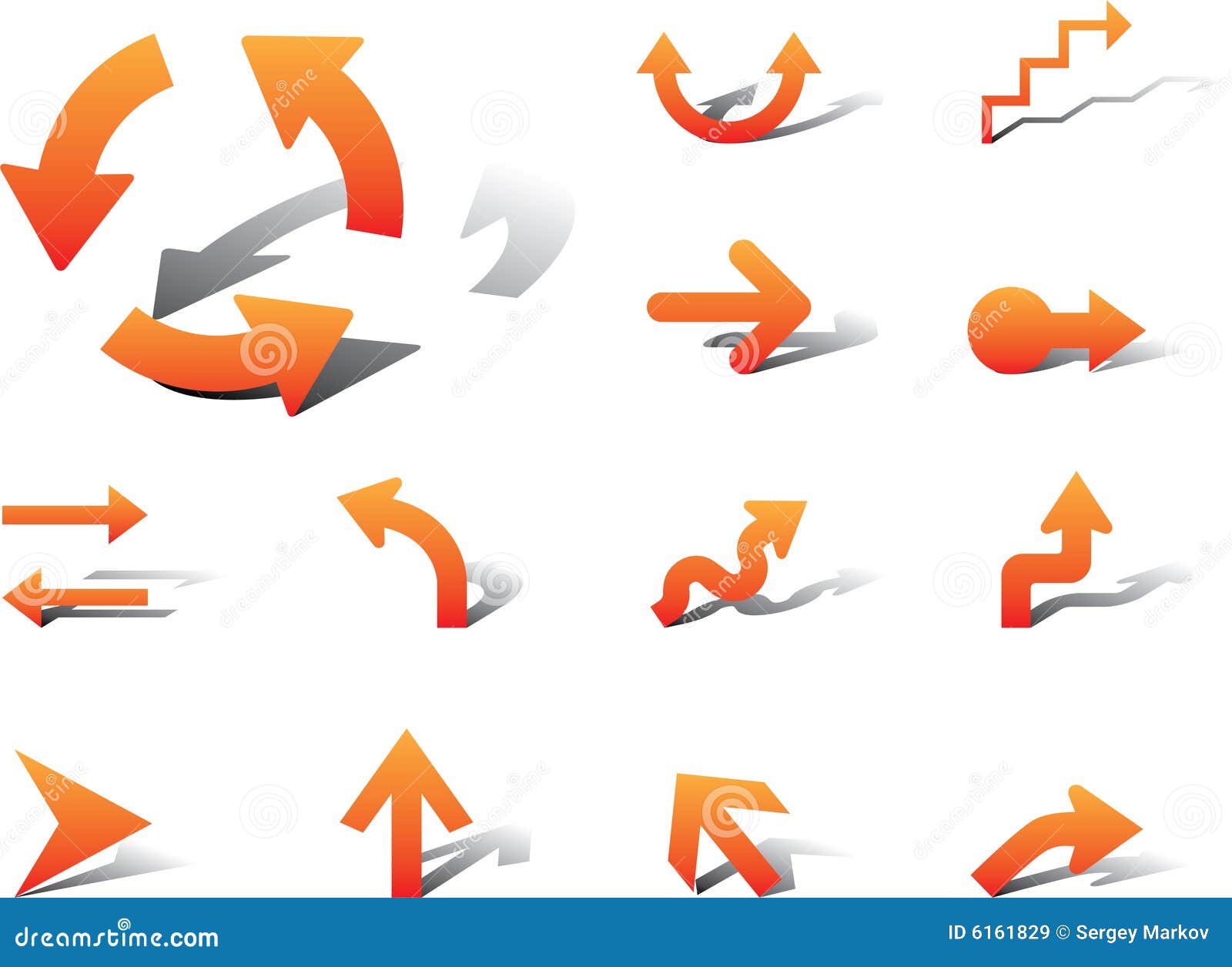 Set icons - 4A. Arrows stock vector. Illustration of vector - 6161829