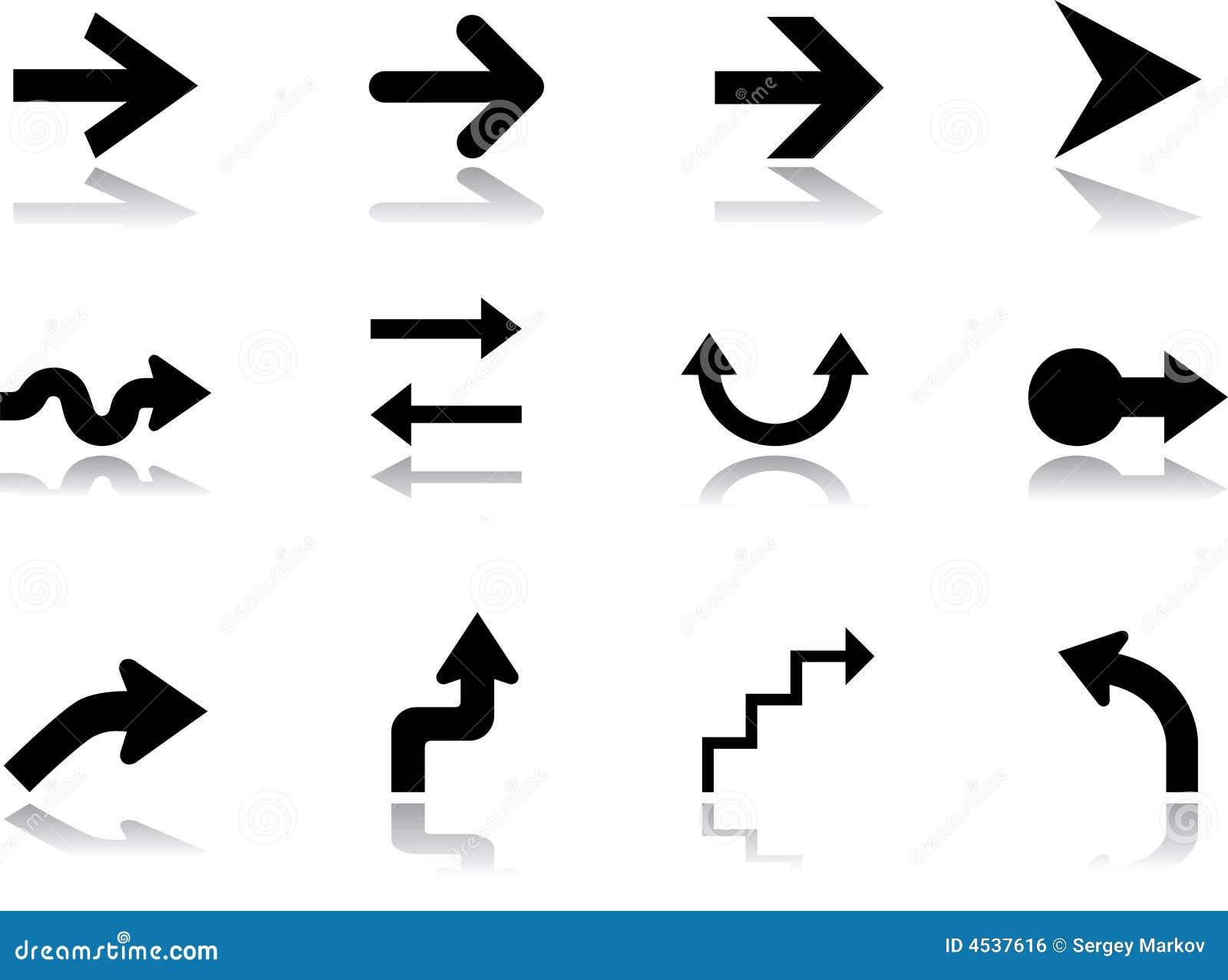 Set icons - 8. Arrows stock vector. Illustration of button - 4537616
