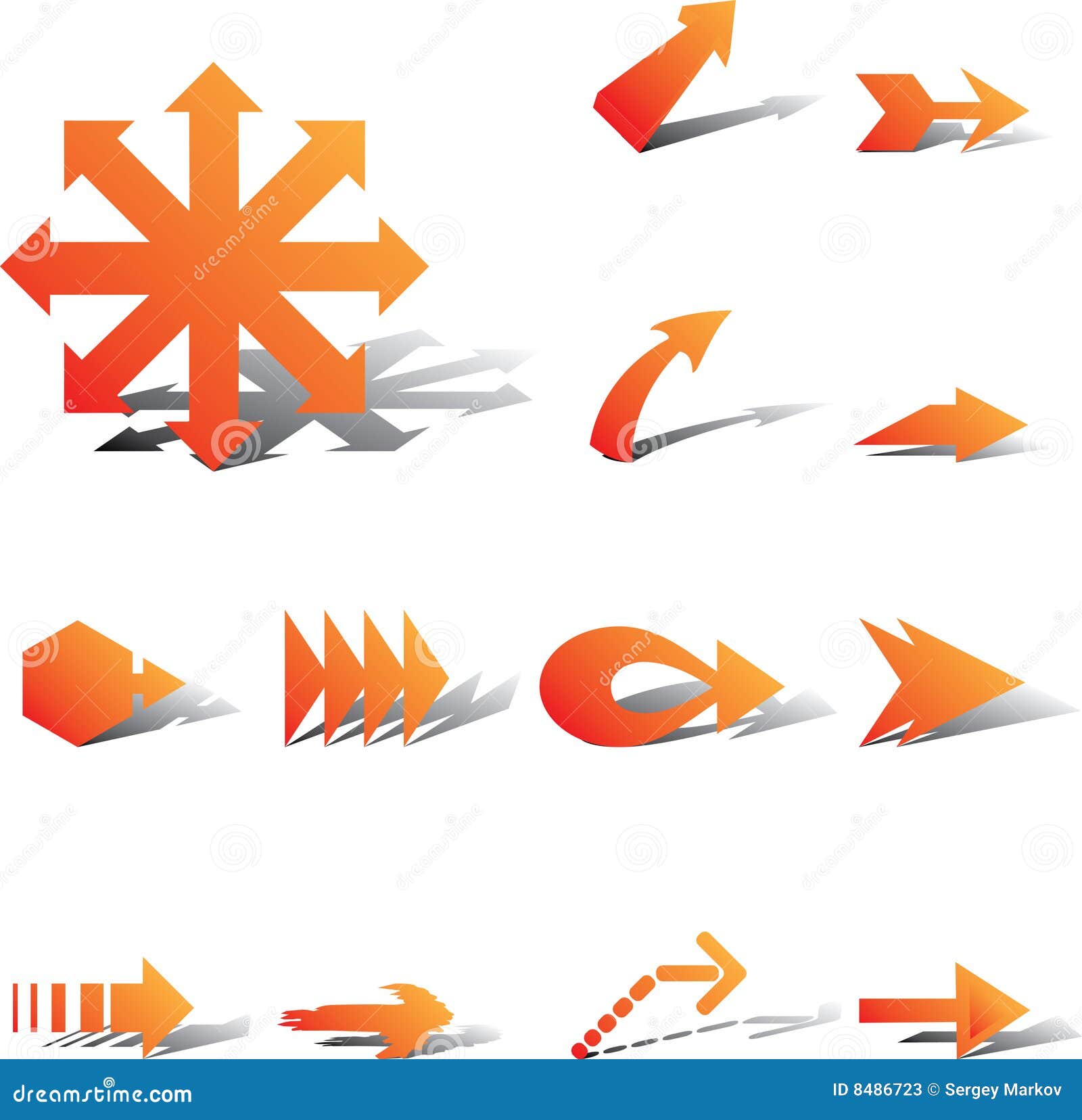 Set icons - 99A. Arrows stock vector. Illustration of acute - 8486723