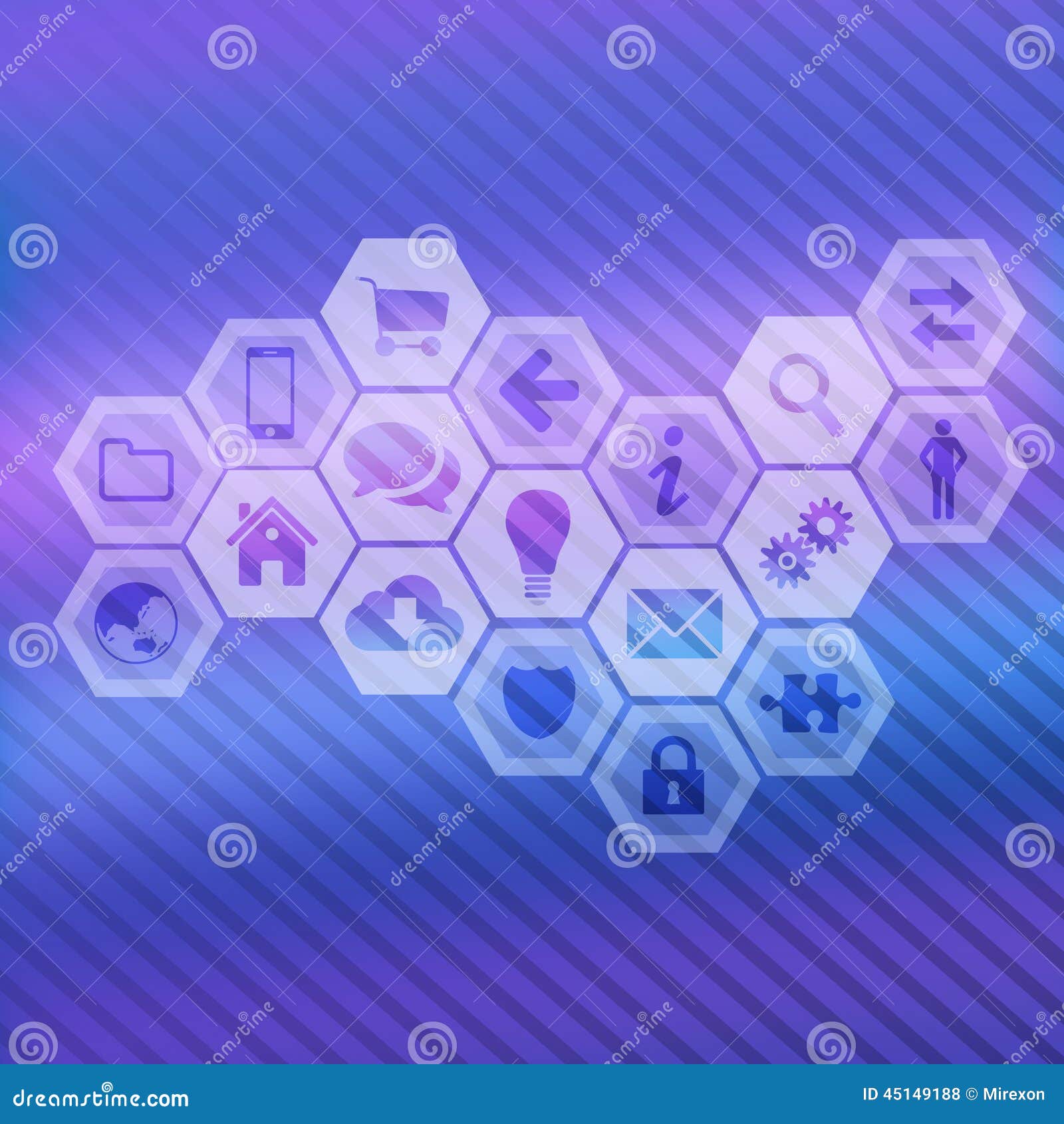 Set of Icons on an Abstract Background. Stock Illustration ...