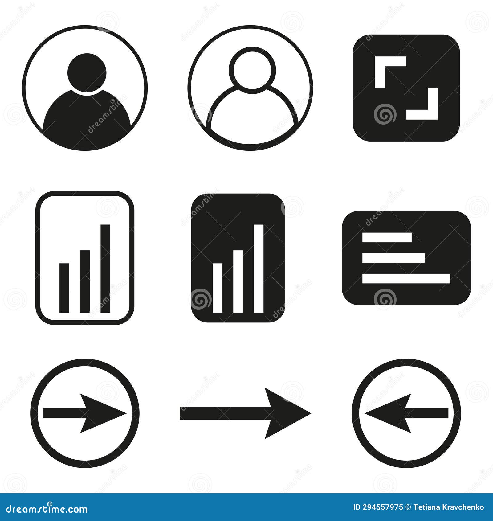 Set of 9 Icons Actions. Illustration. EPS 10 Stock Vector ...
