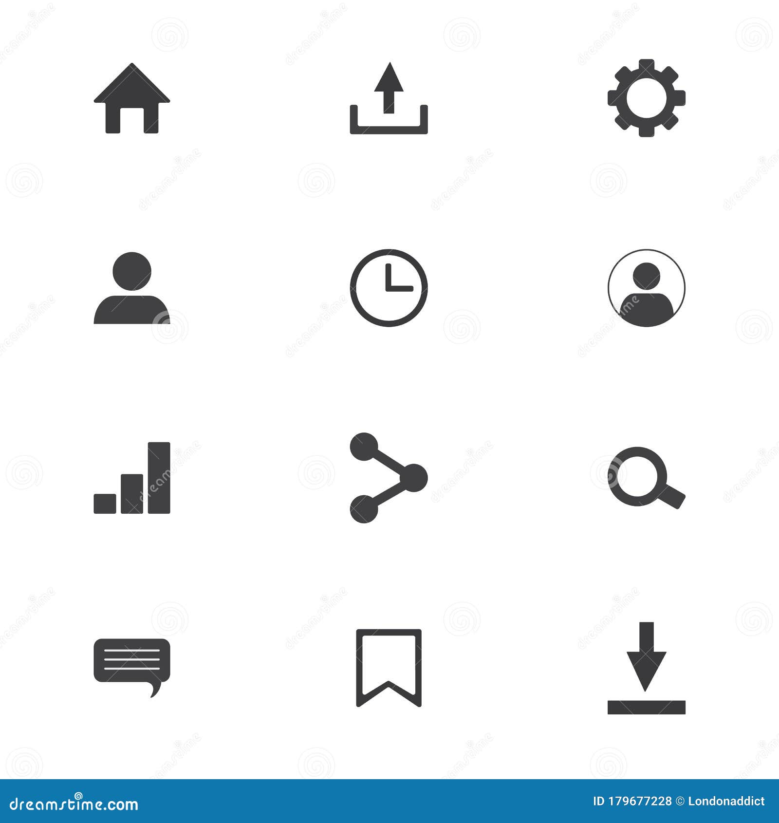 Set of Icons for Administrative Dashboard and Analytics. Settings ...