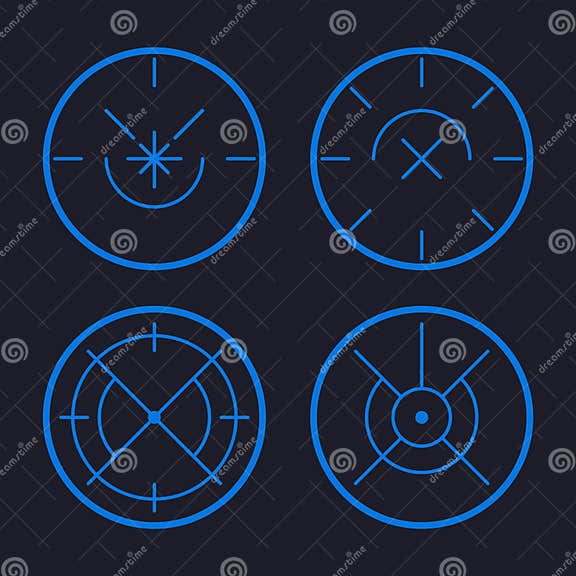 Set of Icons Aim Target, Targeting, Aiming, Goal Stock Vector ...