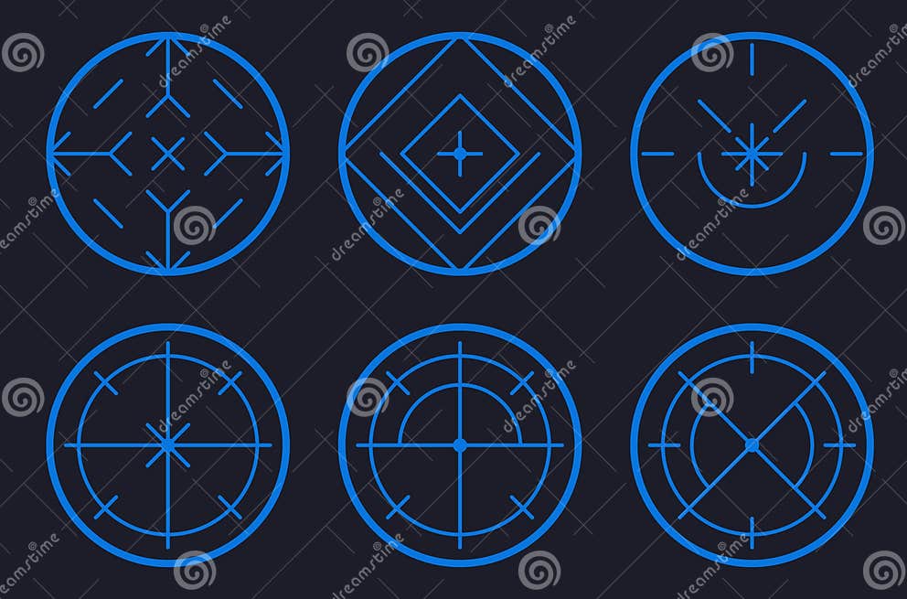 Set of Icons Aim Target, Targeting, Aiming, Goal Stock Vector ...