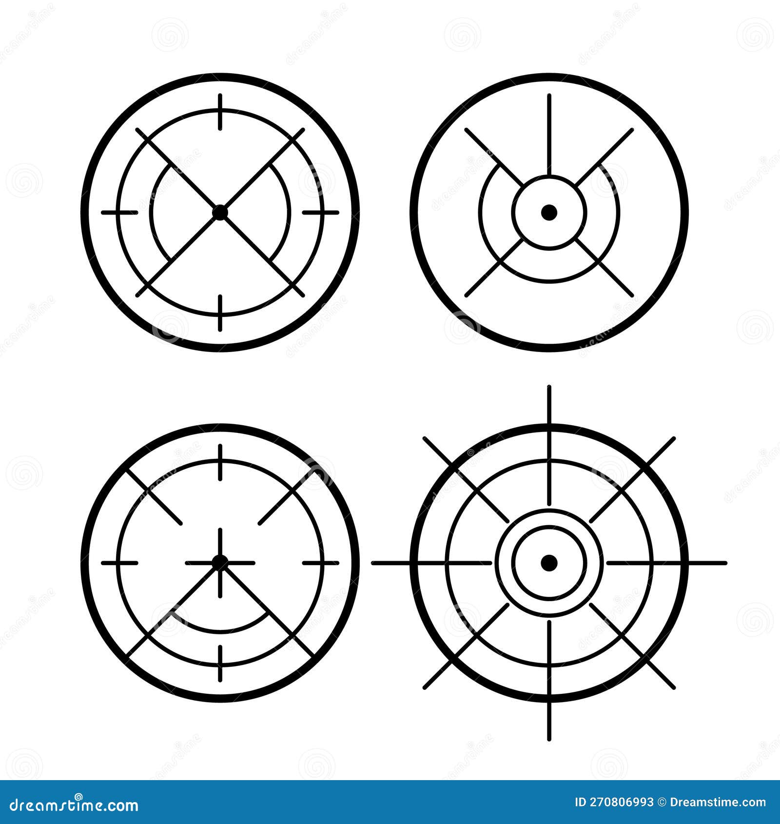 Set of Icons Aim Target, Targeting, Aiming, Goal Stock Vector ...