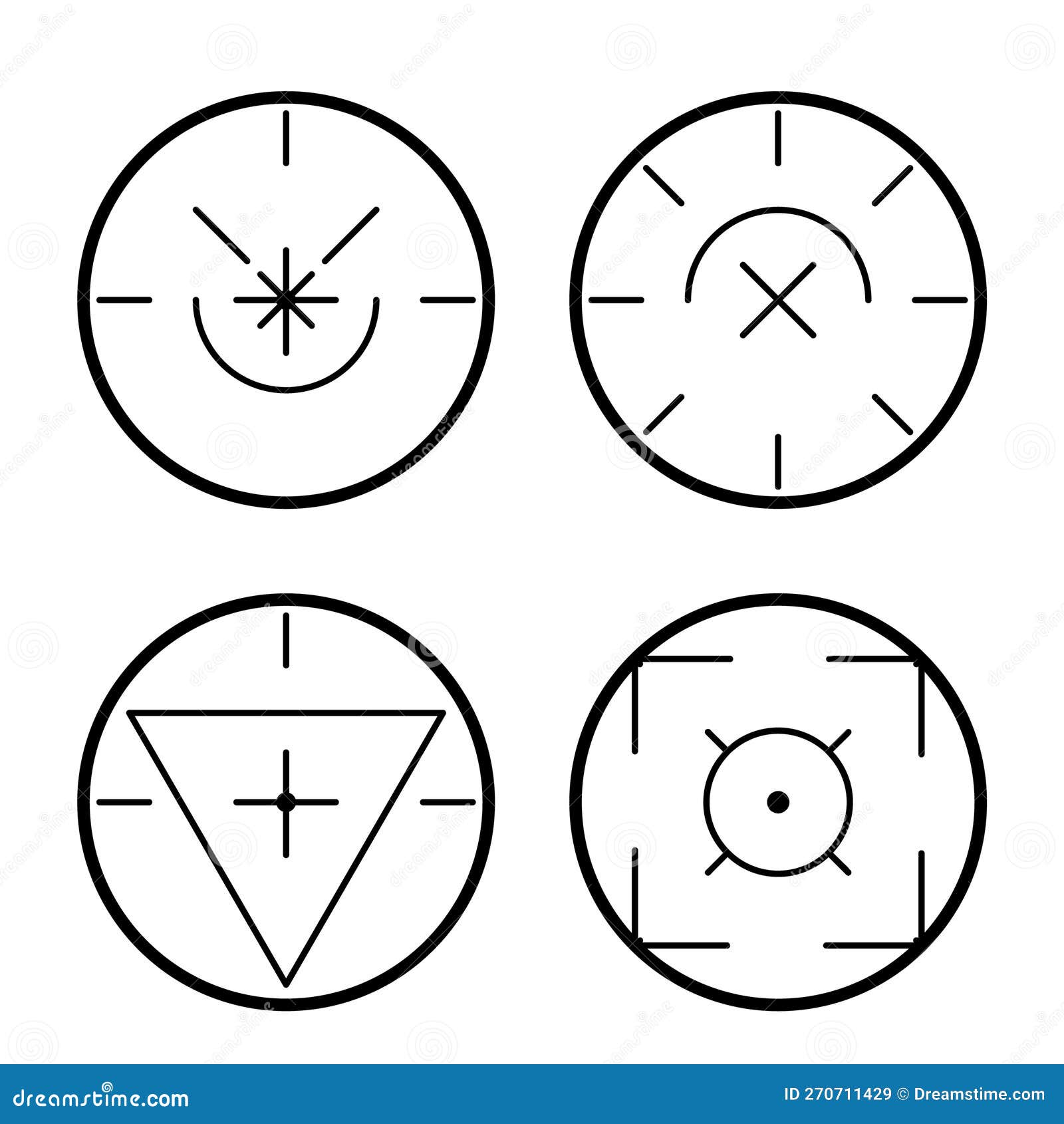 Set of Icons Aim Target, Targeting, Aiming, Goal Stock Vector ...
