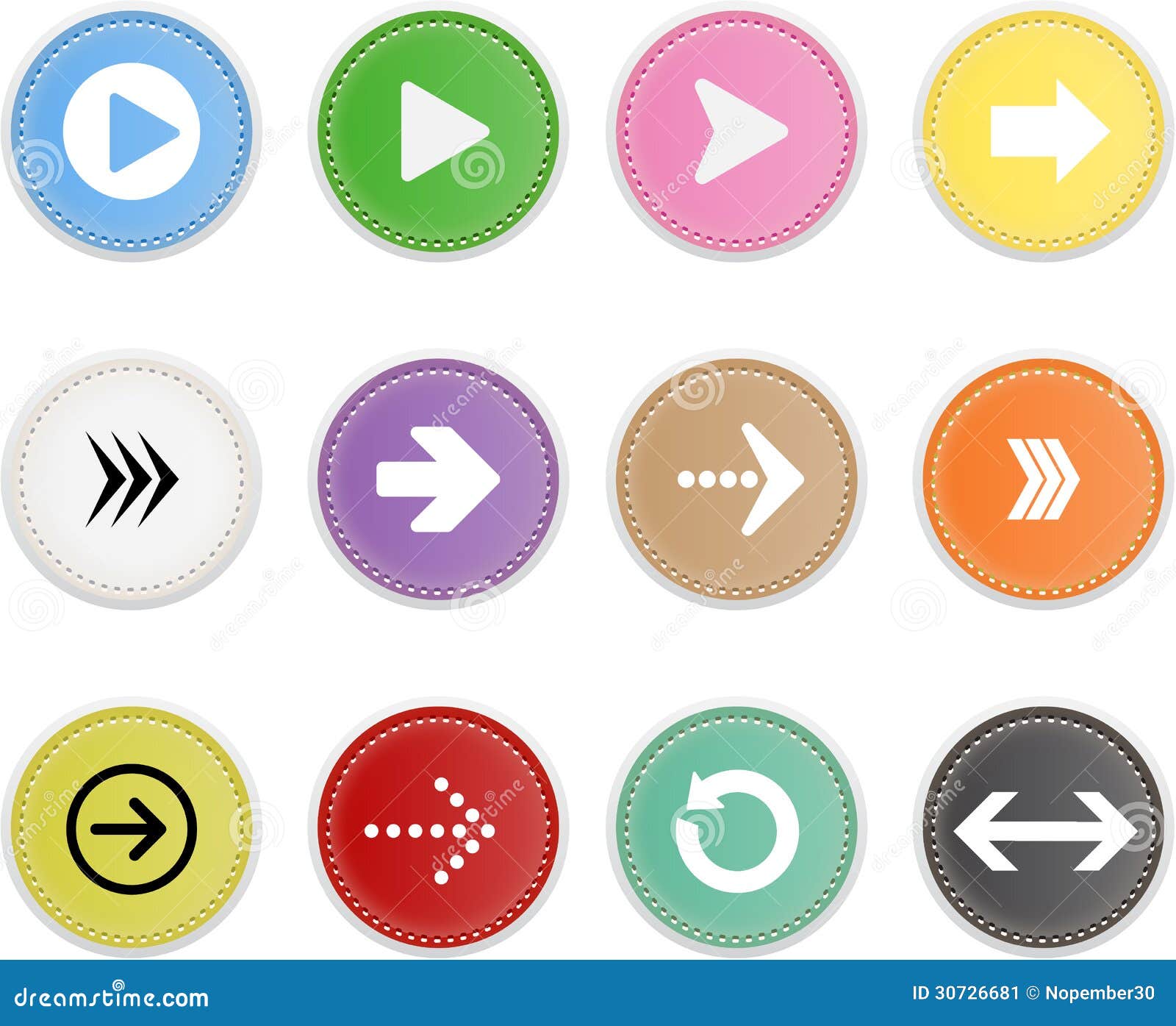 Set of Icons Arrow stock vector. Illustration of green - 30726681