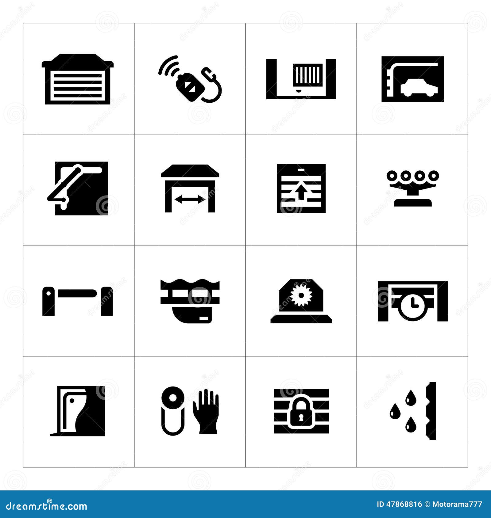 Set Icons of Automatic Gates Stock Vector - Illustration of entry ...