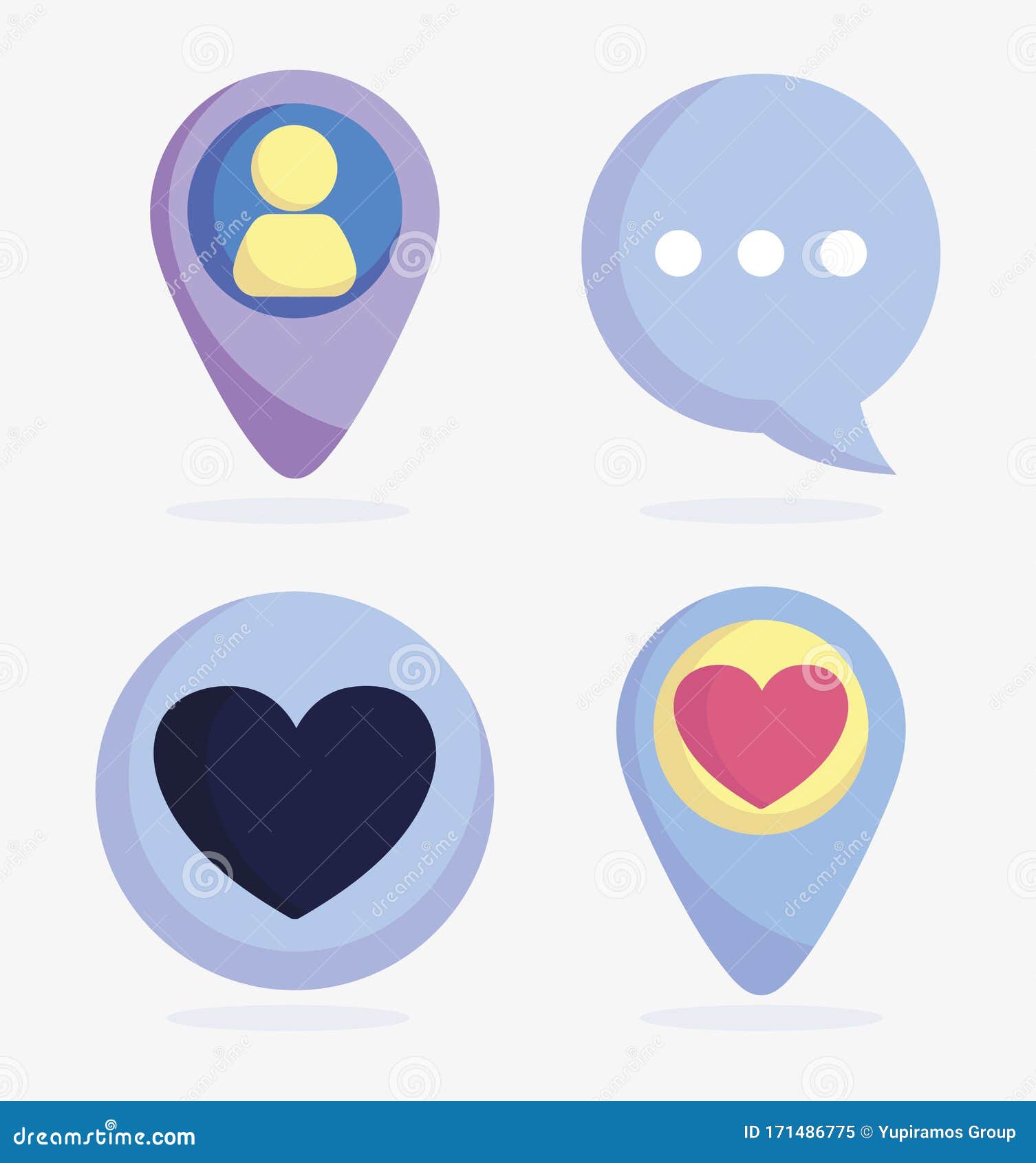 Set Icons Avatar Chat Message Speech Pointer Social Media Stock Vector ...