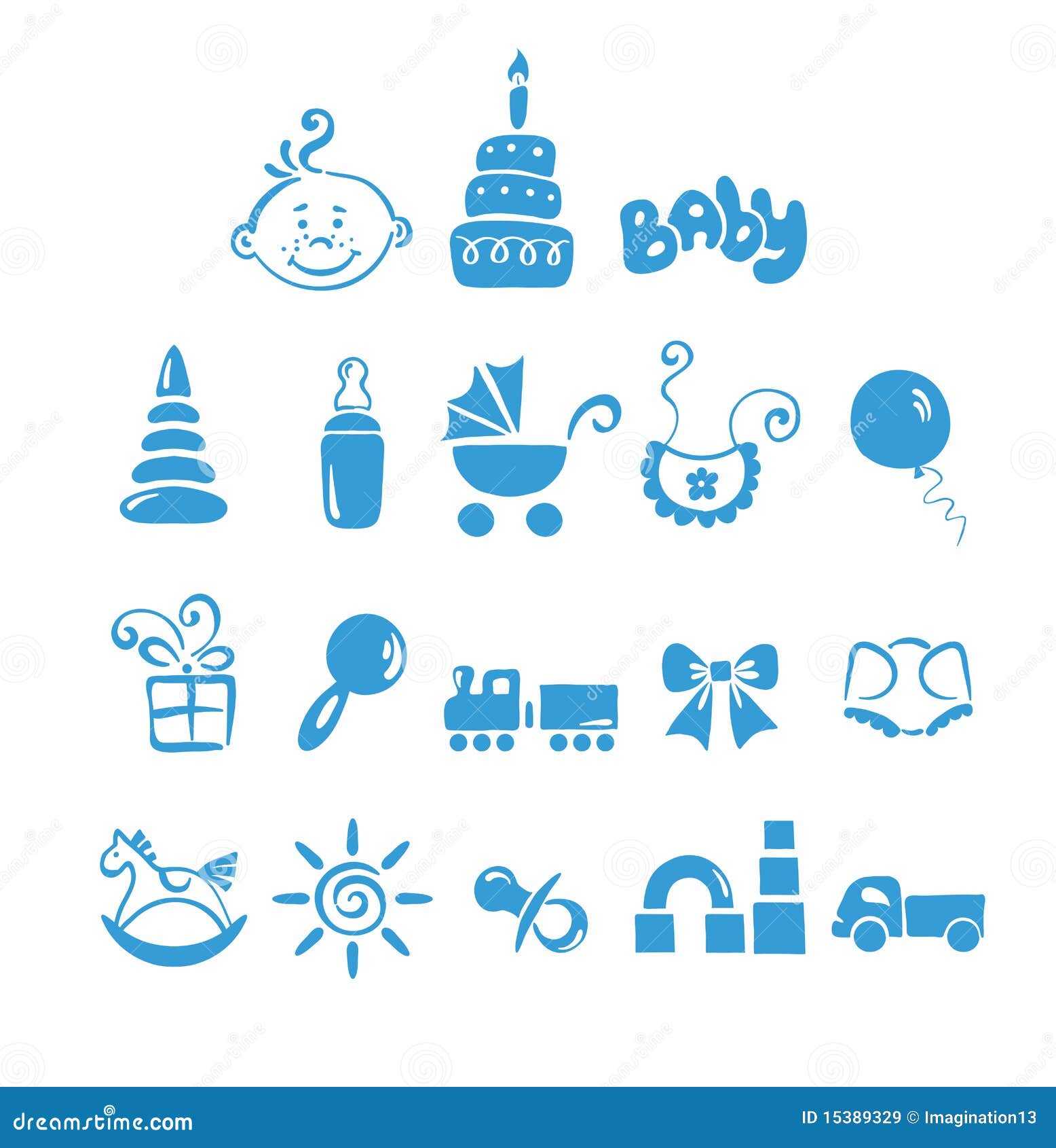 Set of icons - baby boy stock vector. Illustration of icon - 15389329
