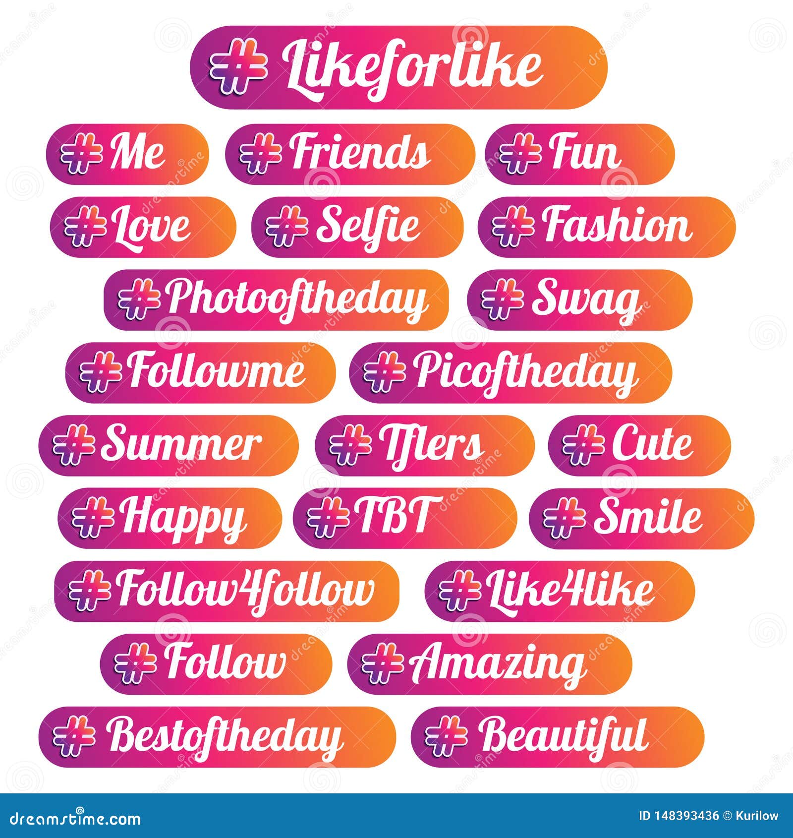 Set of Icons and Banners with Hashtag Symbol. Hash Tag Icons Vector ...