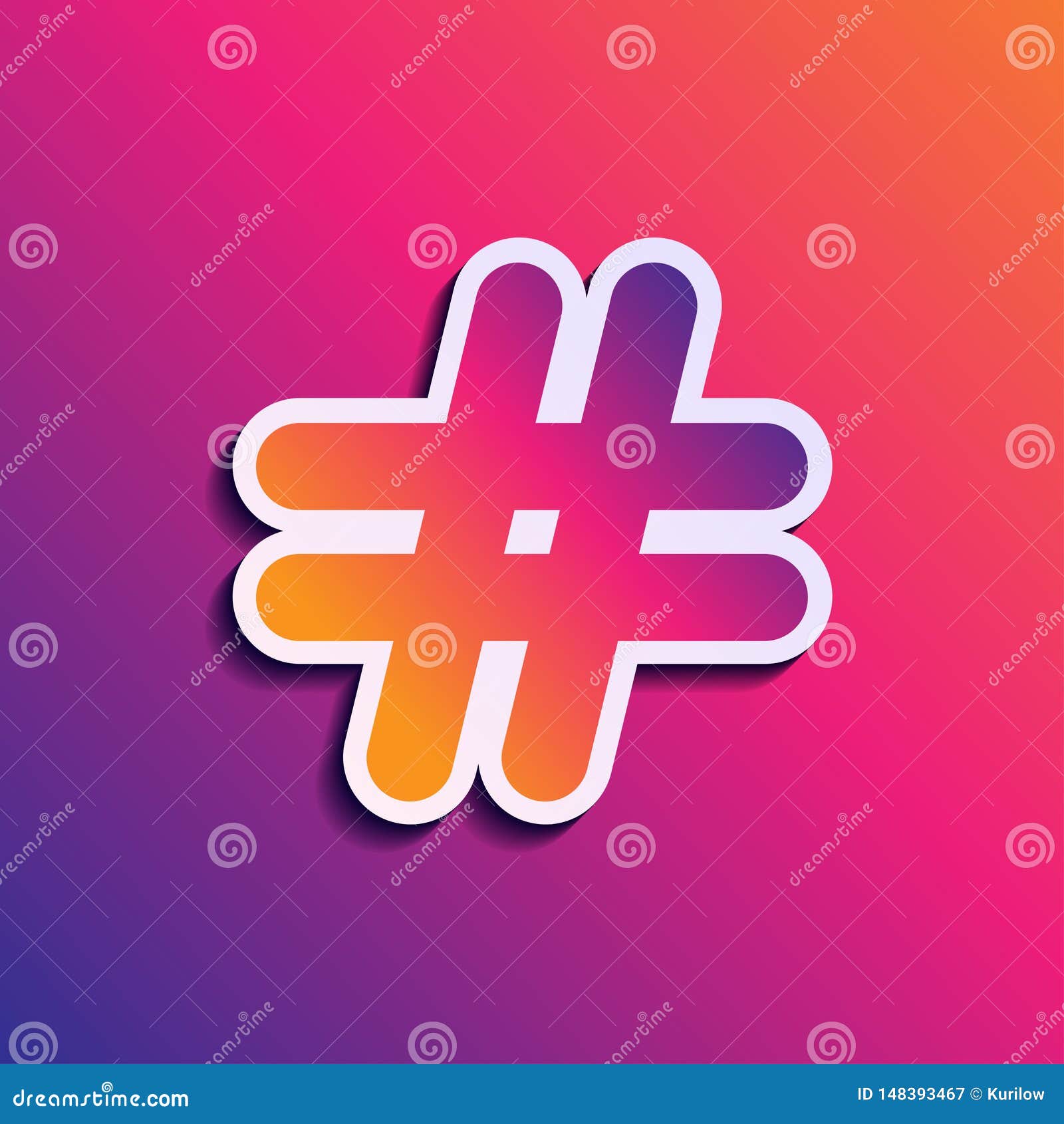 Set of Icons and Banners with Hashtag Symbol. Hash Tag Icons Vector ...