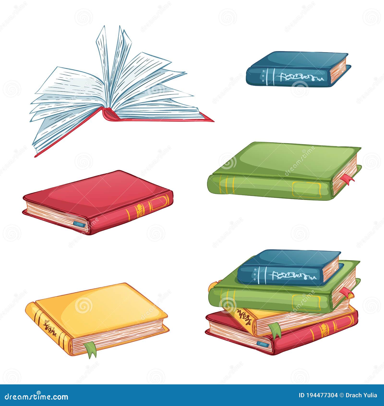 Set of Icons of Books in Different Angles. Stock Vector - Illustration ...