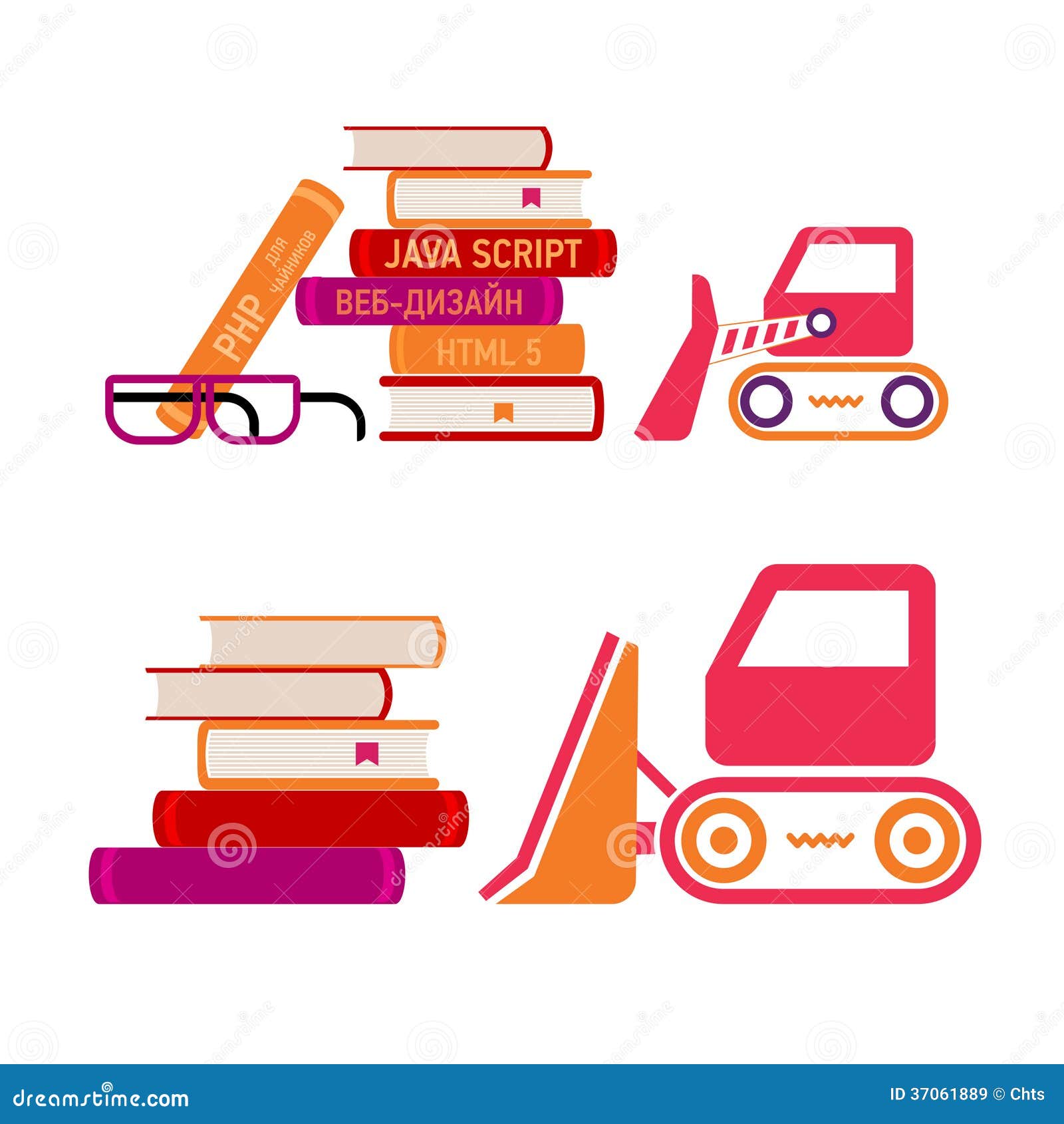 Set of icons of books stock illustration. Illustration of language ...