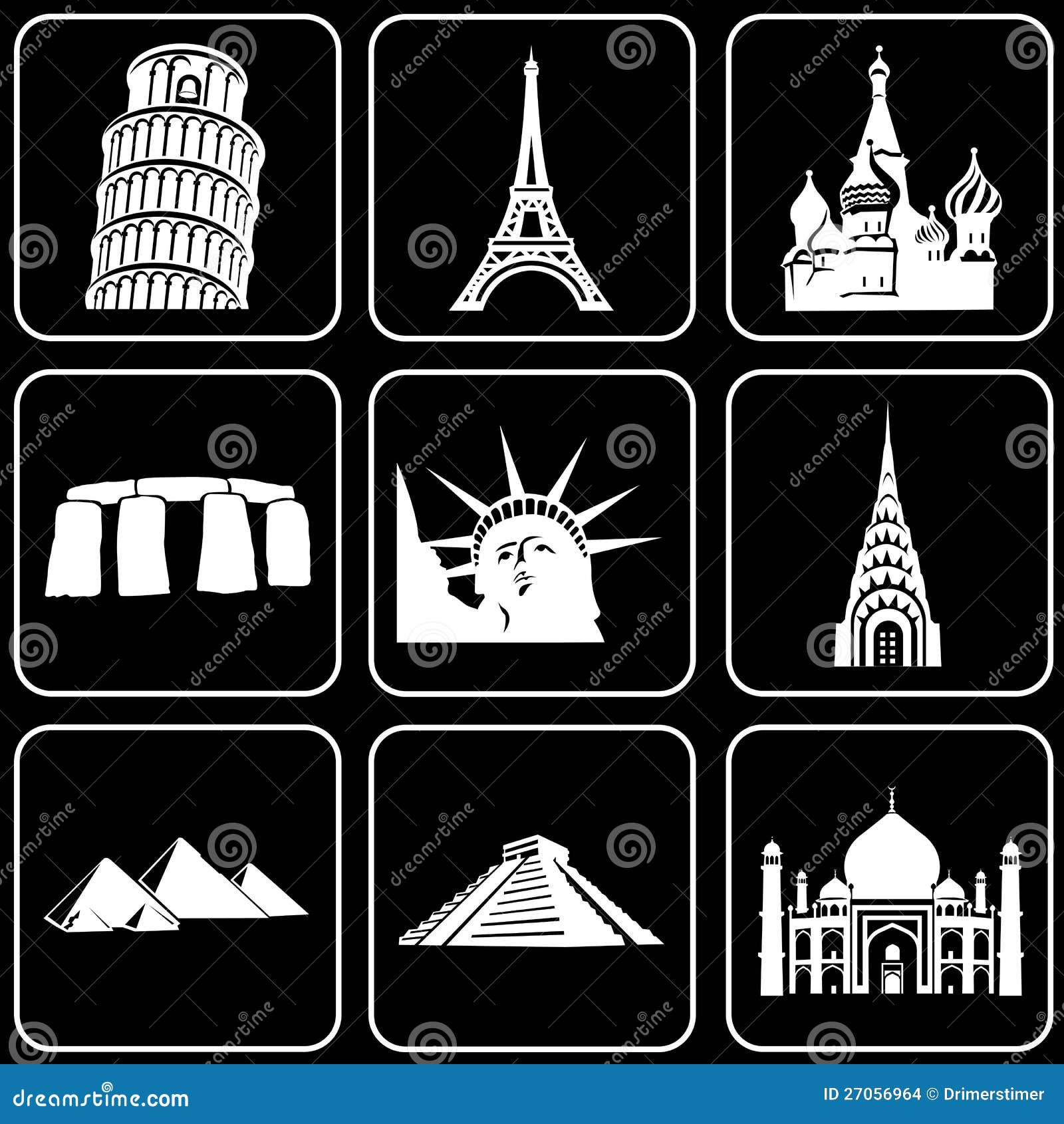 Set Of Icons (buildings, Ancient, History) Vector Illustration ...
