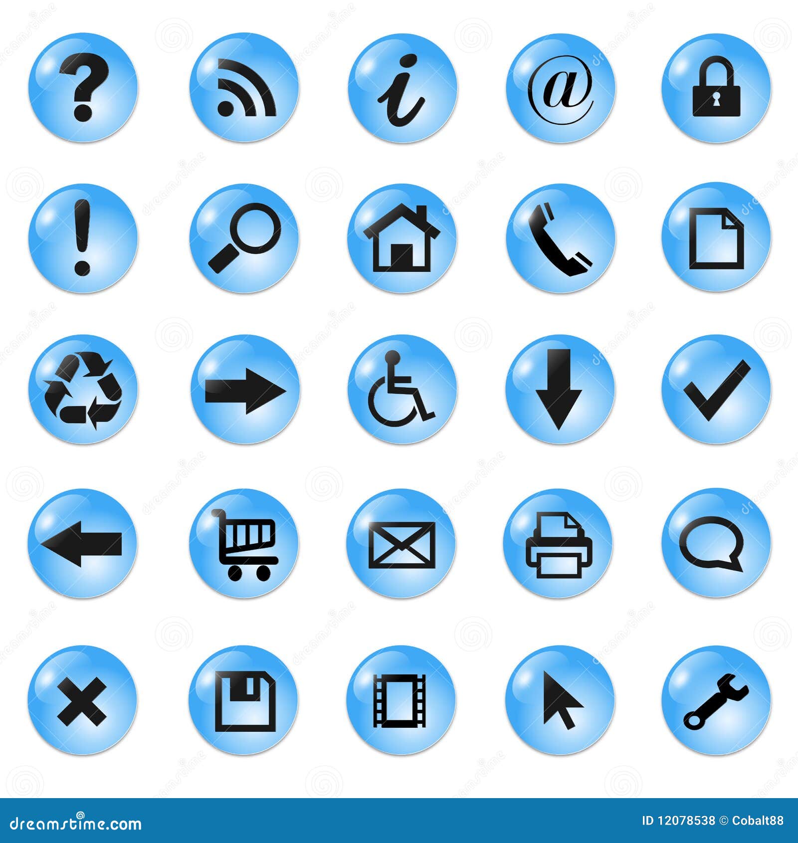 Set of icons, buttons stock illustration. Illustration of cart - 12078538