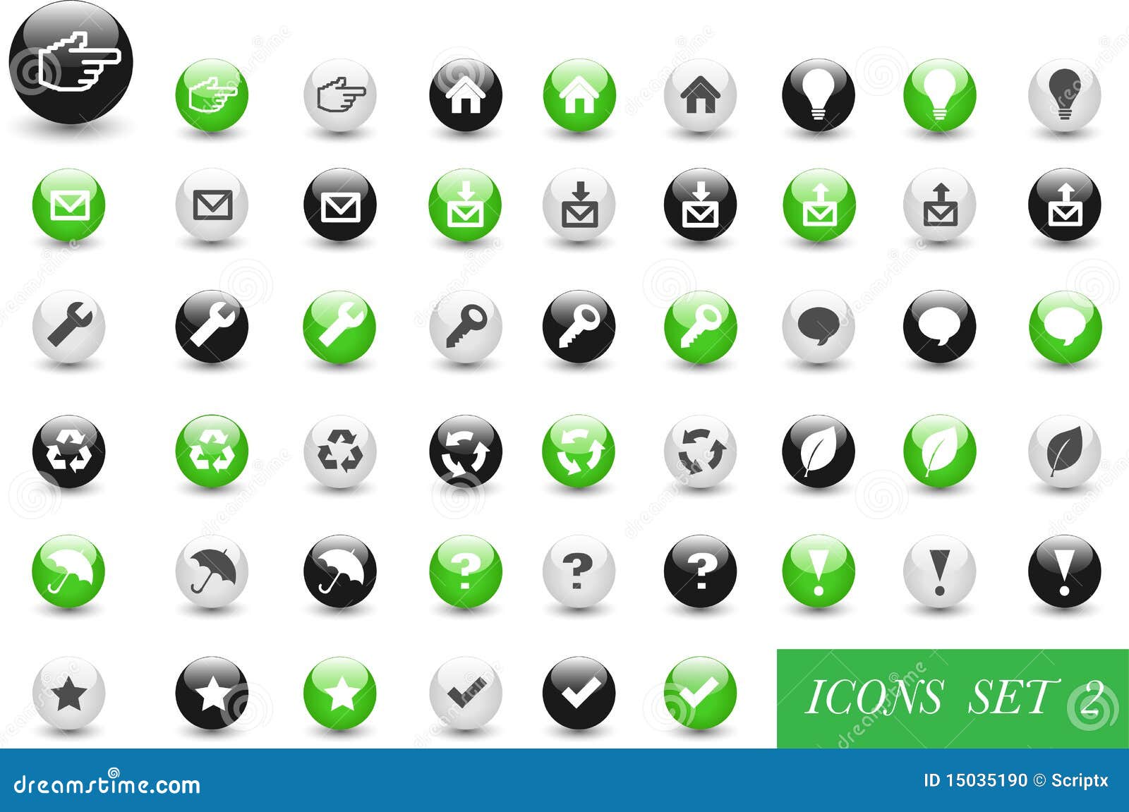 Set of icons or buttons stock vector. Illustration of graphic - 15035190