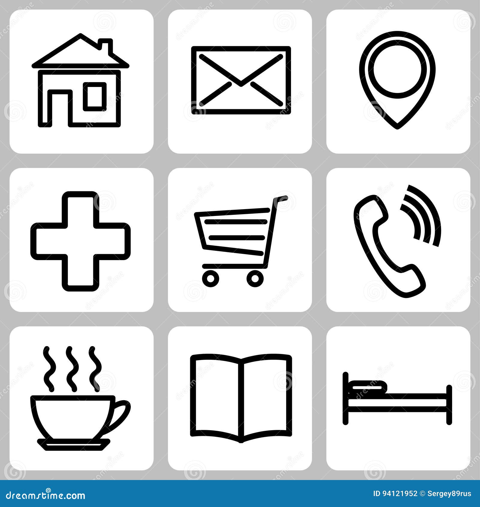 Set of icons for the card. stock vector. Illustration of design - 94121952