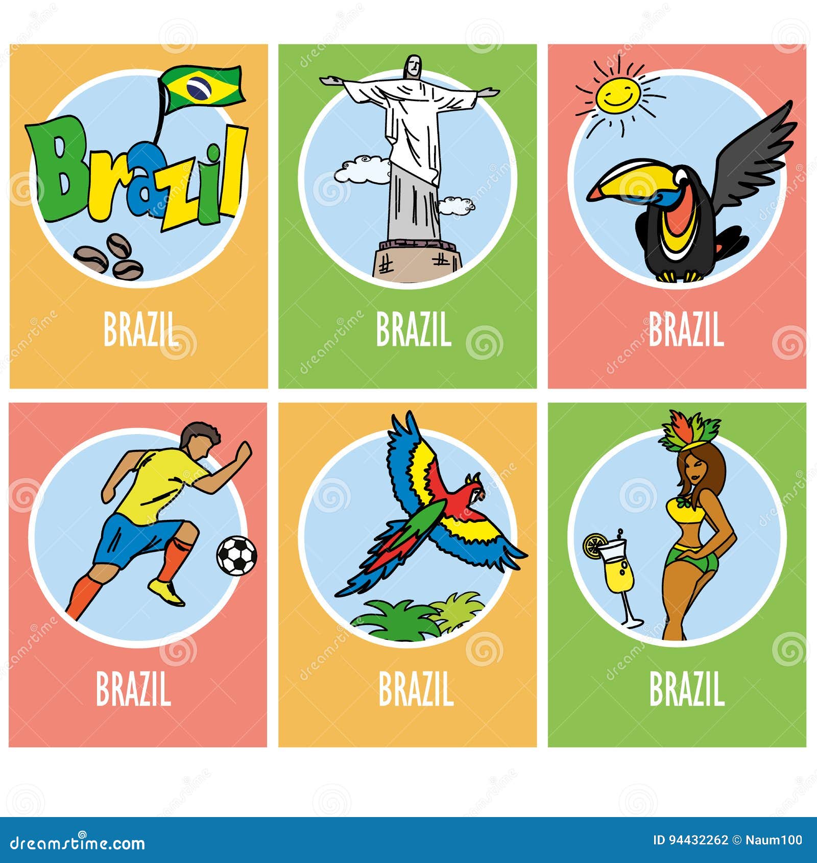 Set Icons or Cards - Brazil Editorial Photography - Illustration of ...