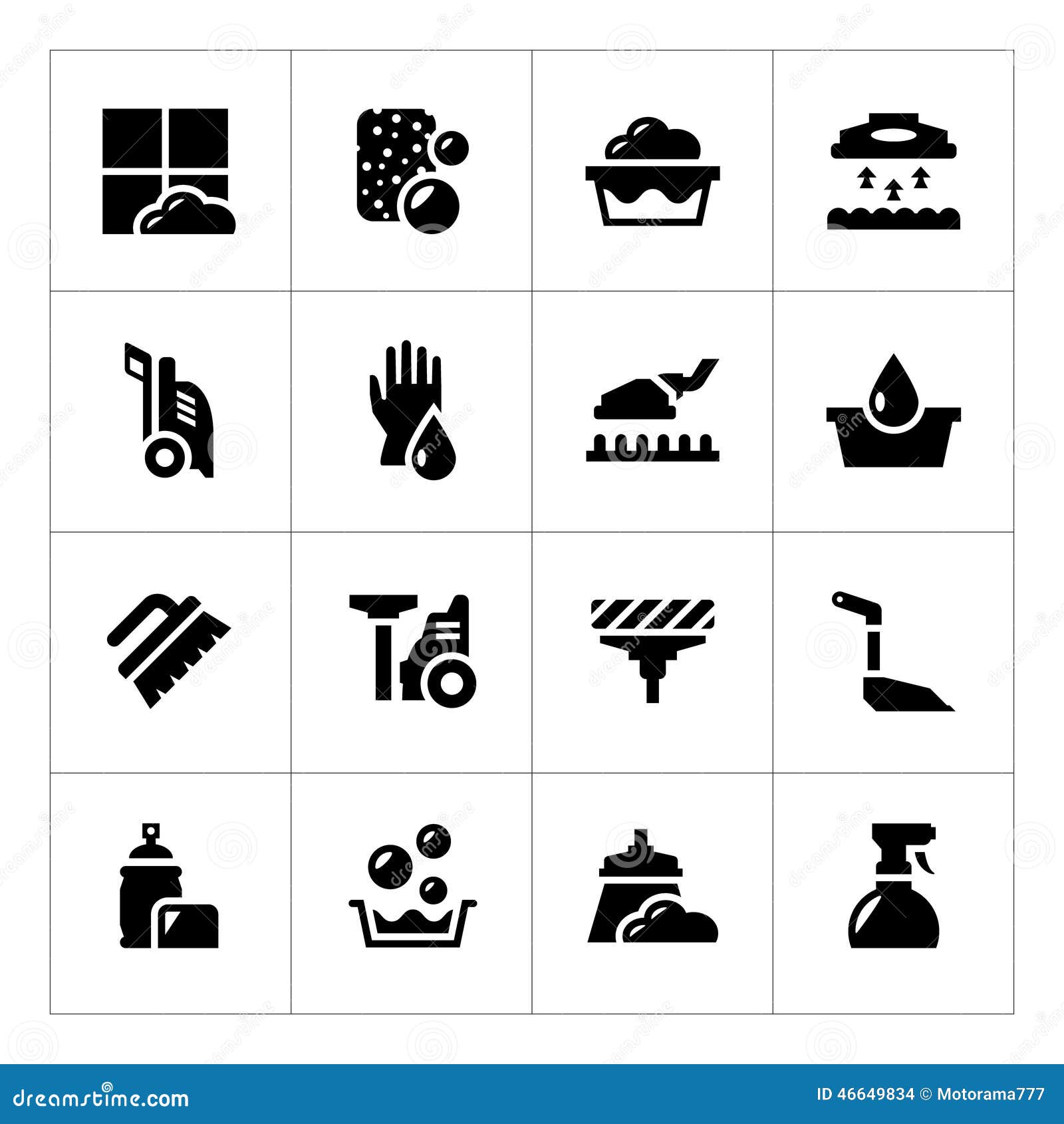 Set icons of cleaning stock vector. Illustration of clean - 46649834