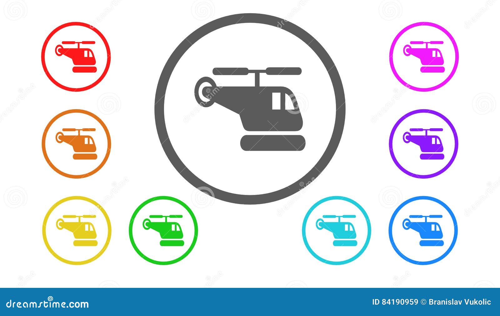 Set of Icons in Color,illustration,helicopter Stock Illustration ...