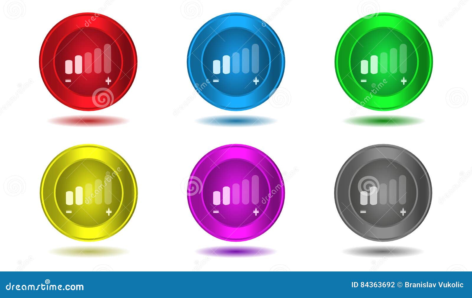 Set of Icons in Color,illustration,Volume, Volume Adjustment Stock ...