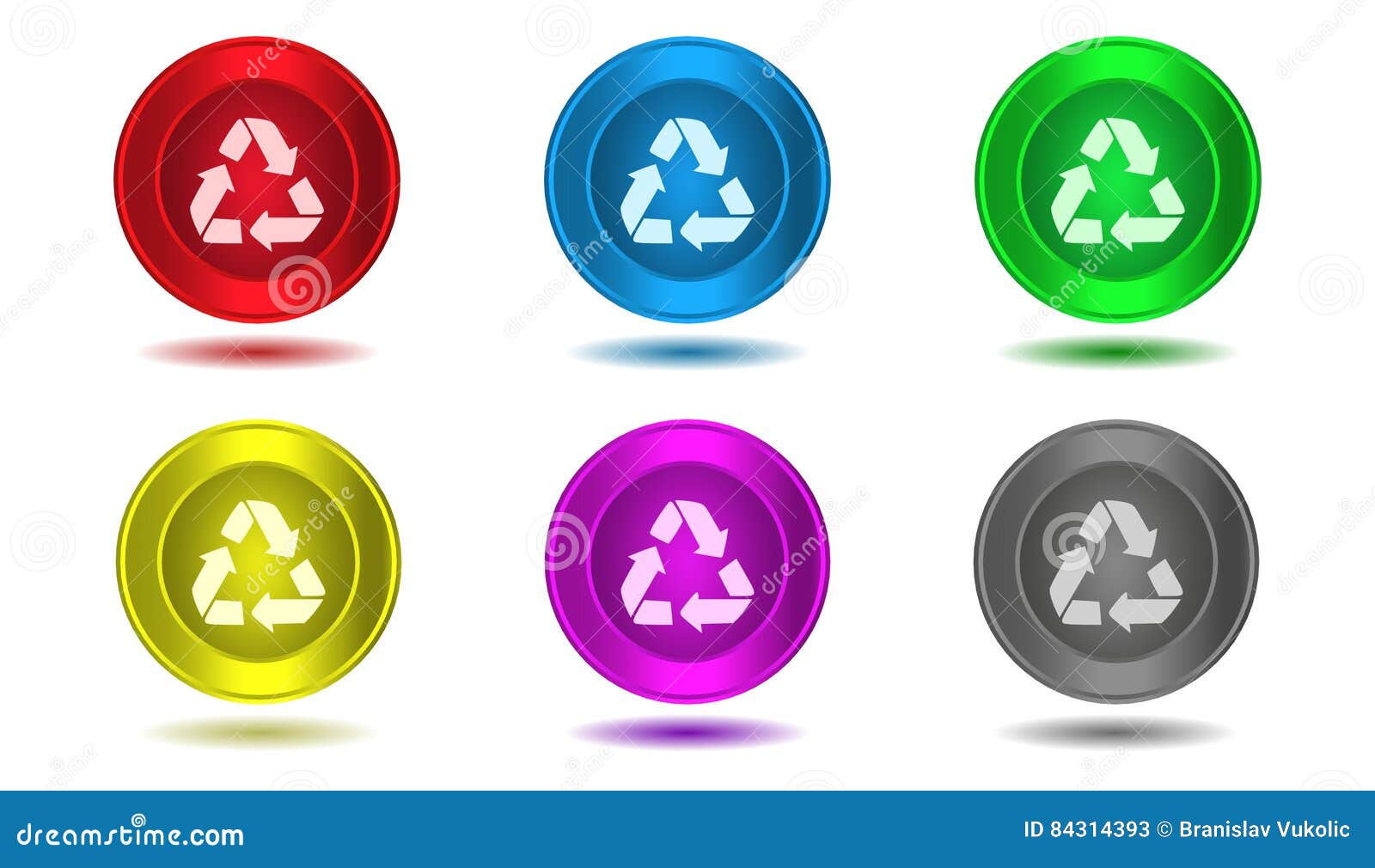 Set of Icons in Color,recycling Stock Illustration - Illustration of ...