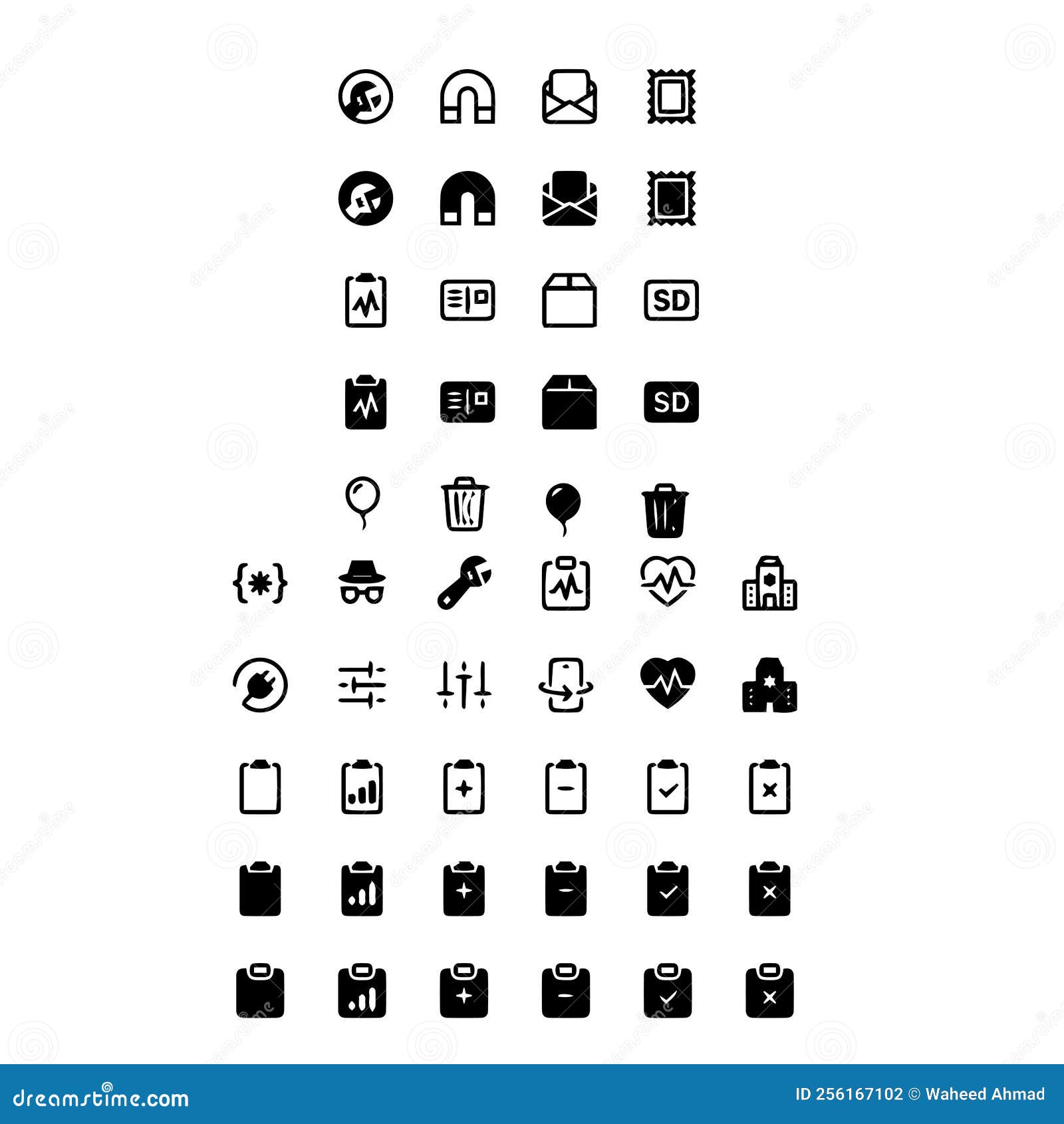 Set of icons for design stock illustration. Illustration of icons ...