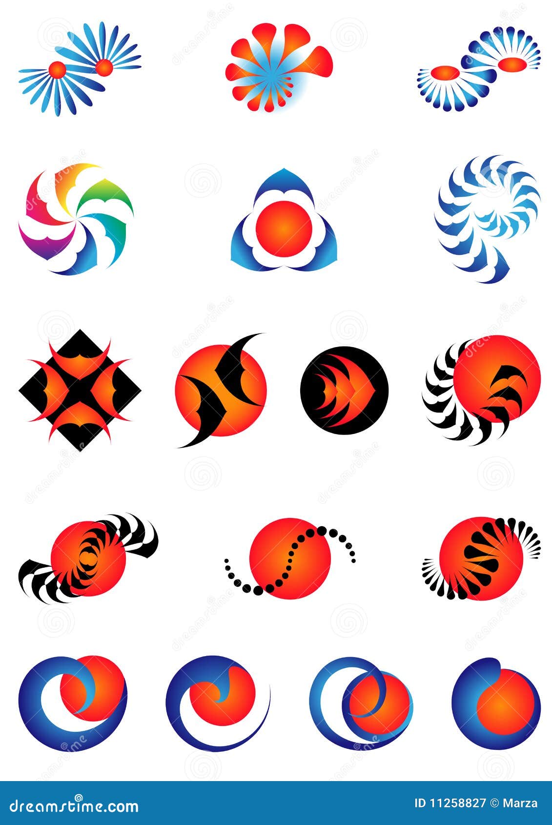 Set of Icons and Design Elements Stock Vector - Illustration of curve ...