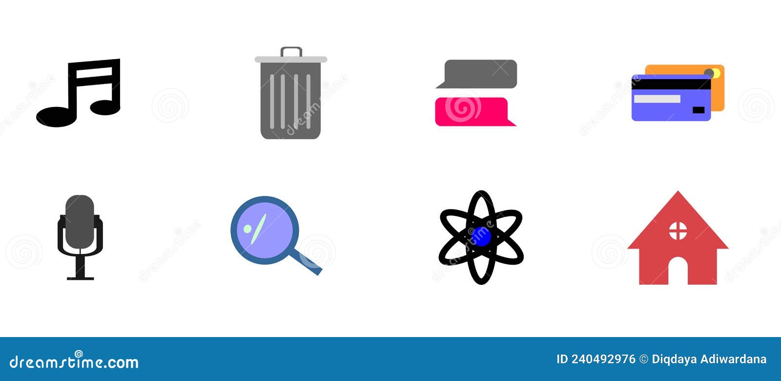 Set of Icons for Design Media Kit Stock Vector - Illustration of label ...