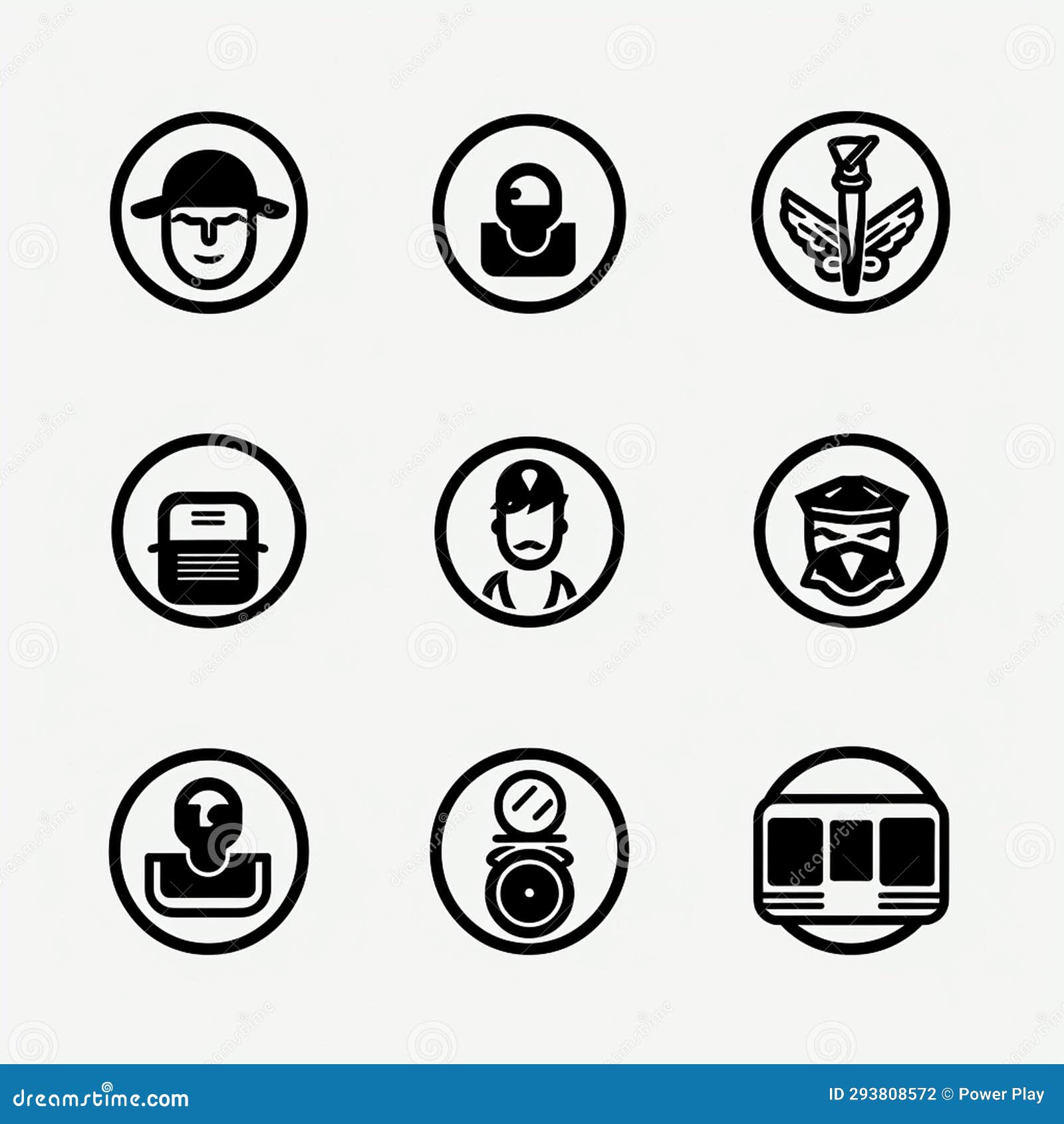 Set of Icons of Different Professions. Vector Illustration in a Flat ...