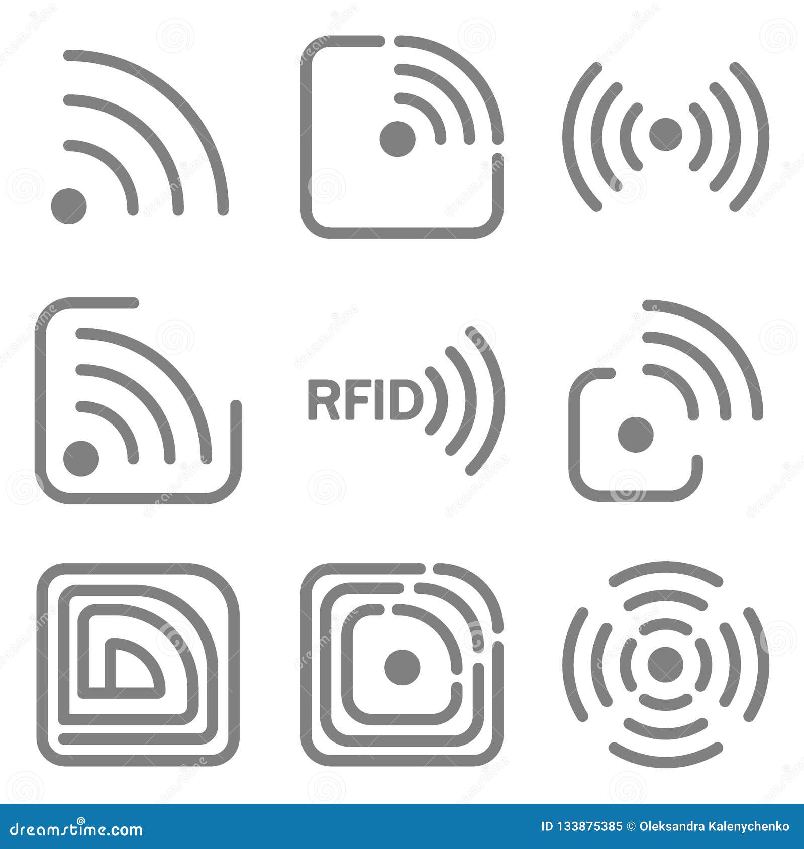 Set of Icons with Different Variations of Rfid Image in Different Forms ...