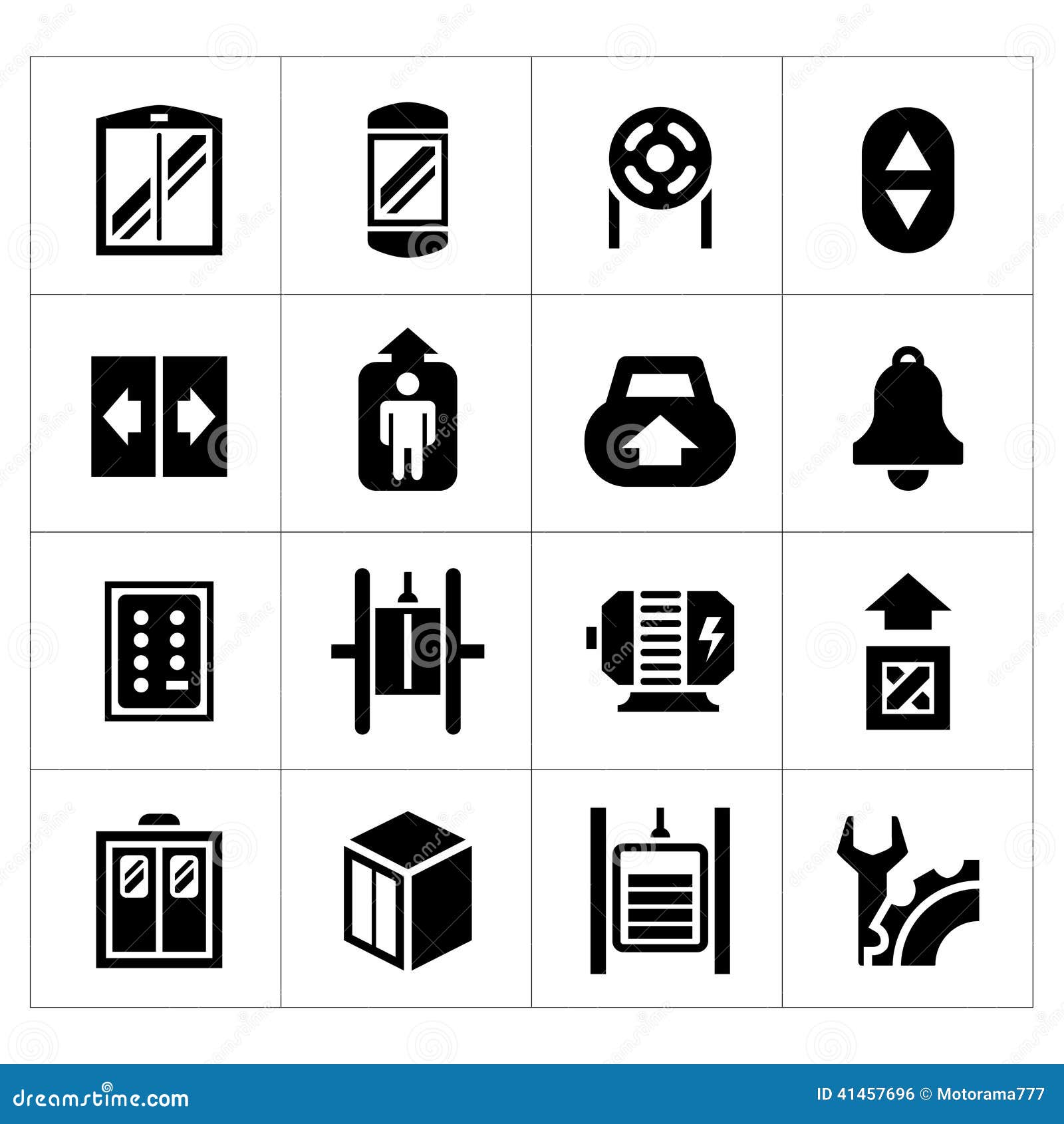 Set Icons of Elevator and Lift Stock Vector - Illustration of indicator ...