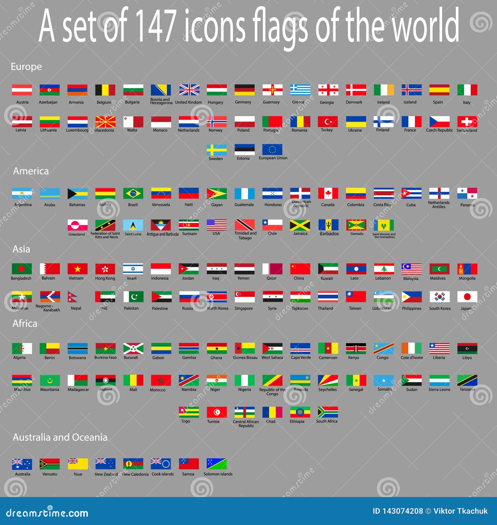 A Set of Icons with Flags of Countries Around the World. Stock Vector ...