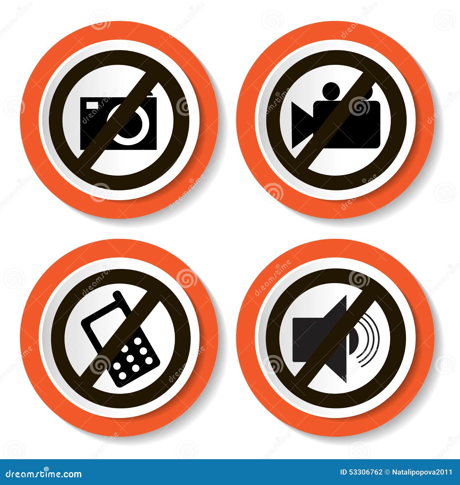Set of icons forbidding stock vector. Illustration of film - 53306762