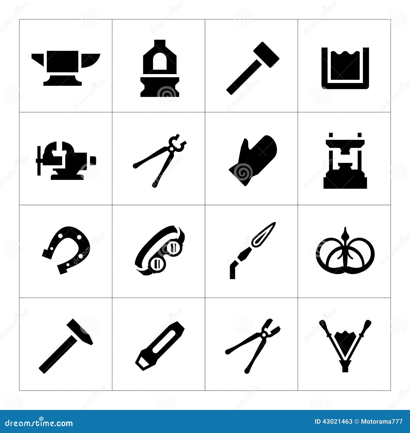 Set Icons Of Forge Cartoon Vector | CartoonDealer.com #43021463