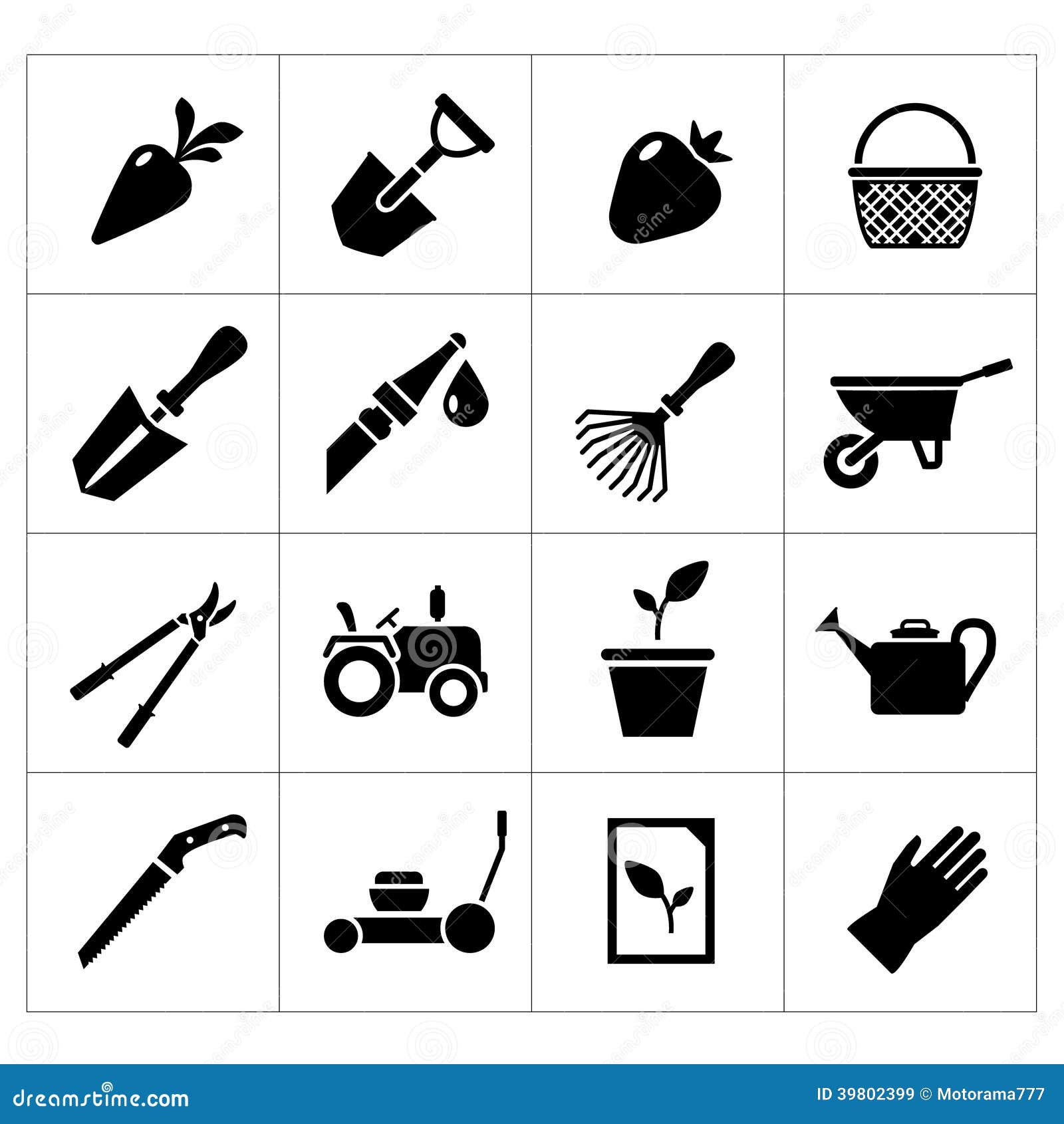 Set icons of garden stock vector. Illustration of farming - 39802399