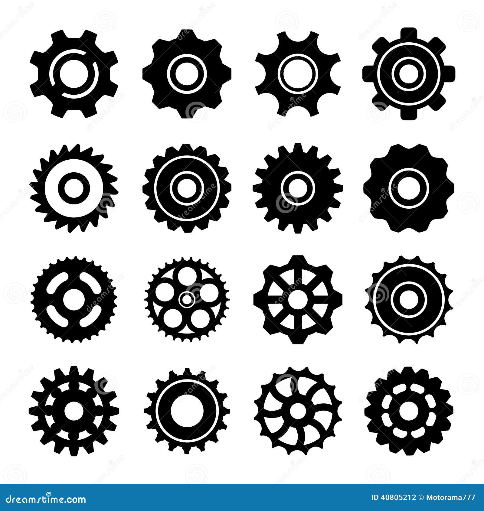 Set icons of gears stock vector. Illustration of business - 40805212