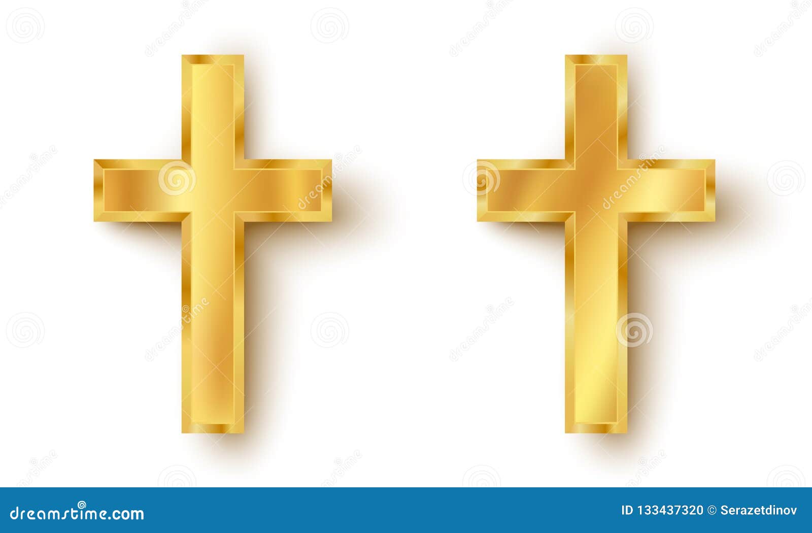 Set Icons of a Golden Cross Stock Vector - Illustration of baptist ...