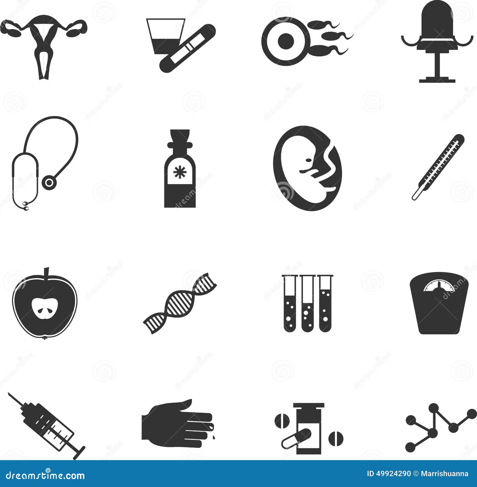 Set of icons gynecological stock vector. Illustration of natural - 49924290
