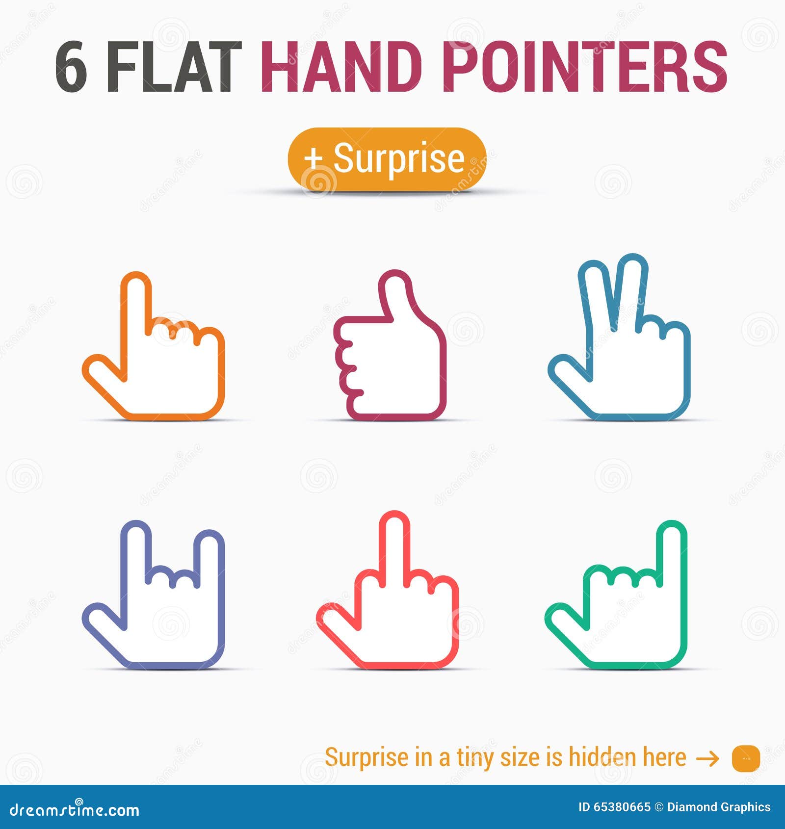 Set of Icons Hand Pointers for Infographics. Stock Vector ...