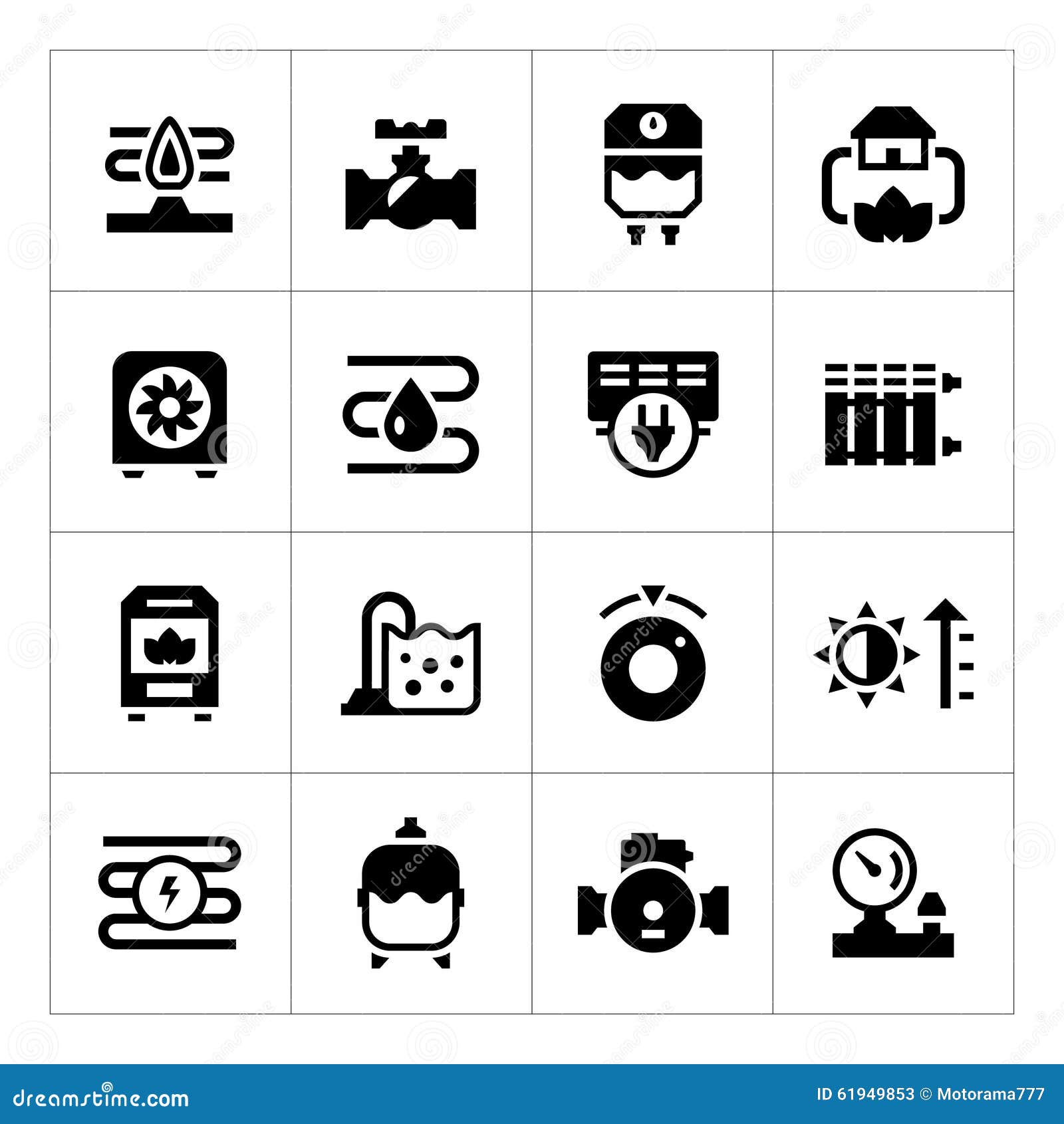Set icons of heating stock vector. Illustration of heater - 61949853
