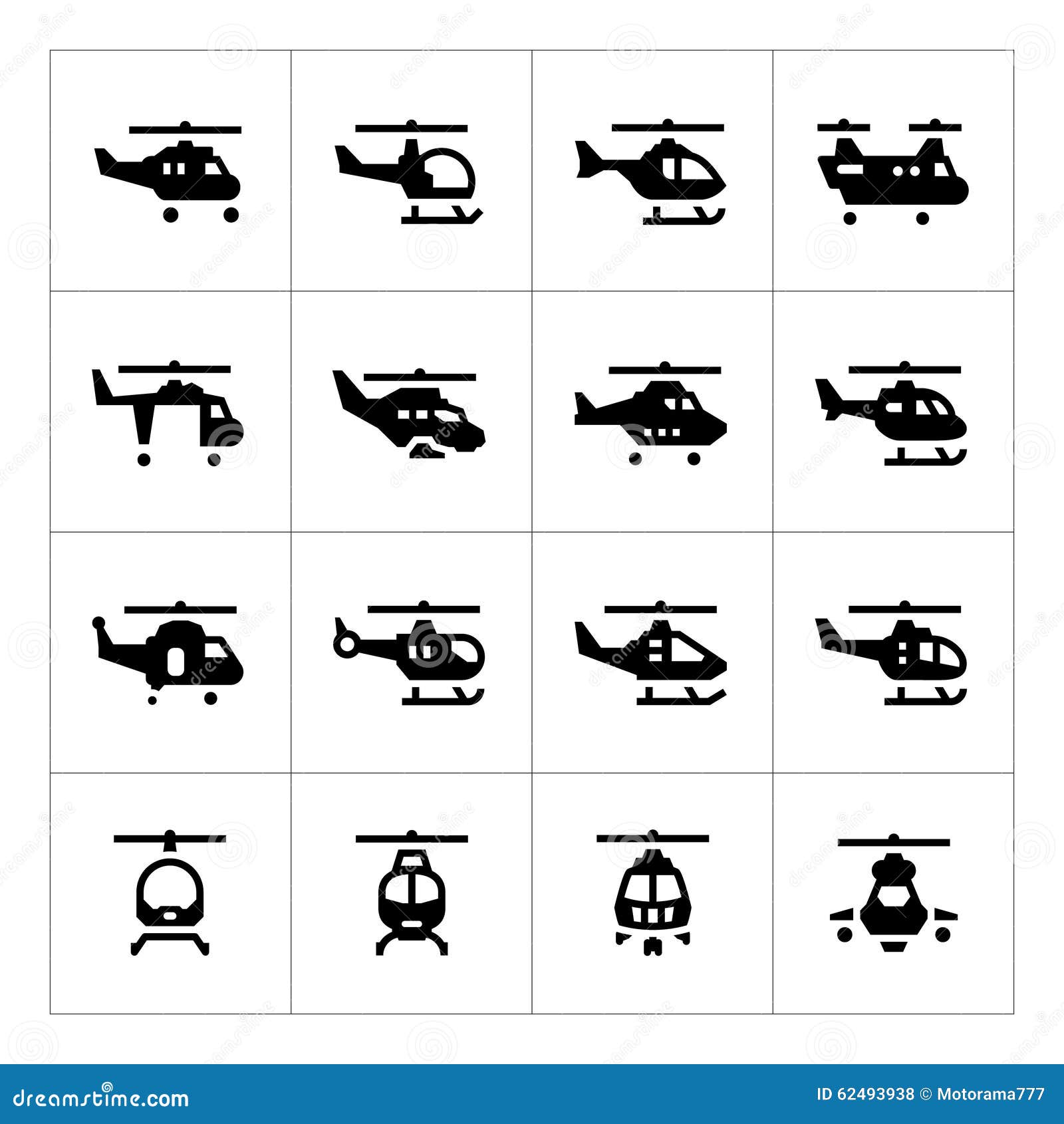Set icons of helicopters stock vector. Illustration of helicopter ...