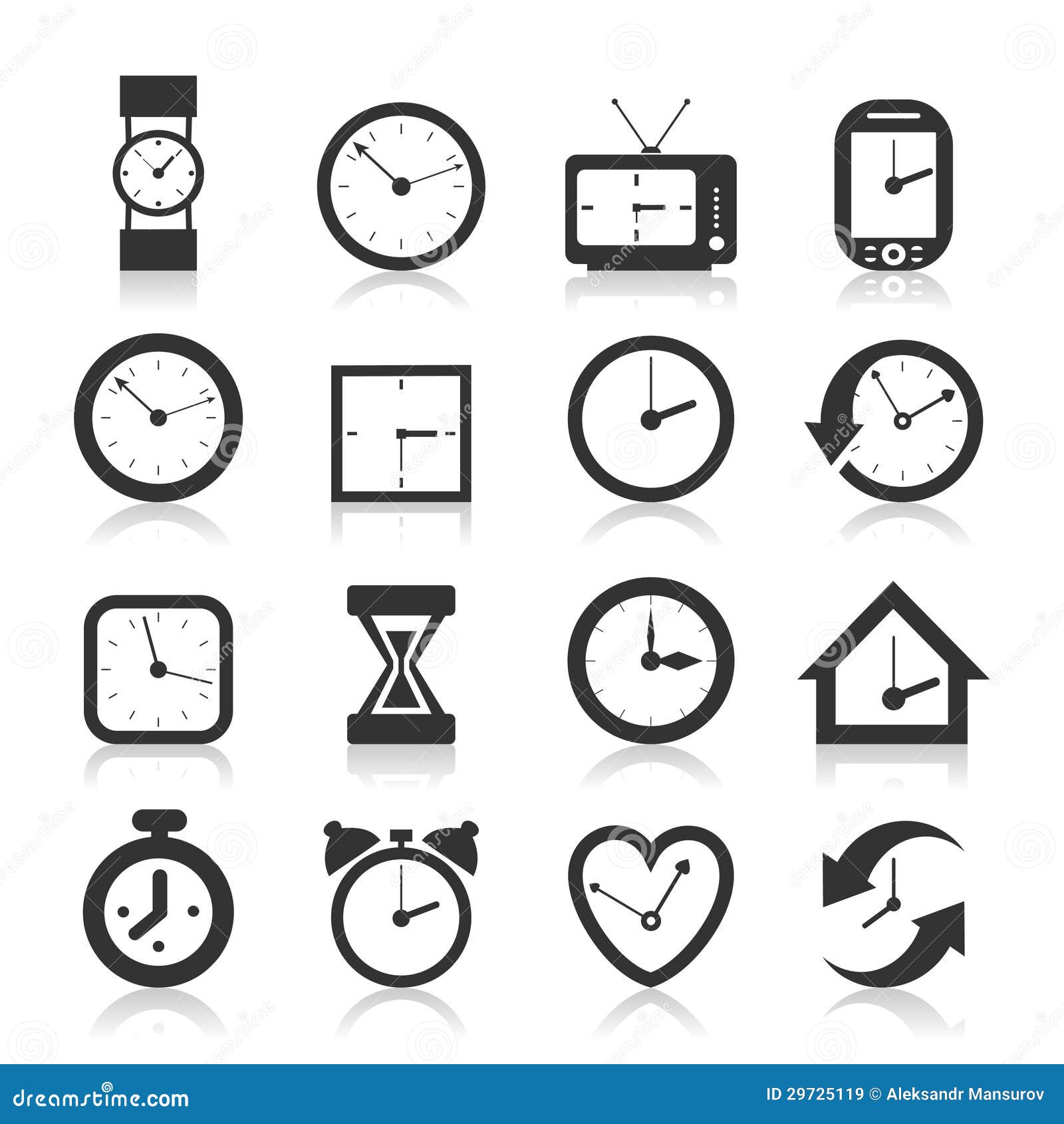Hours an icon stock vector. Illustration of hours, hour - 29725119