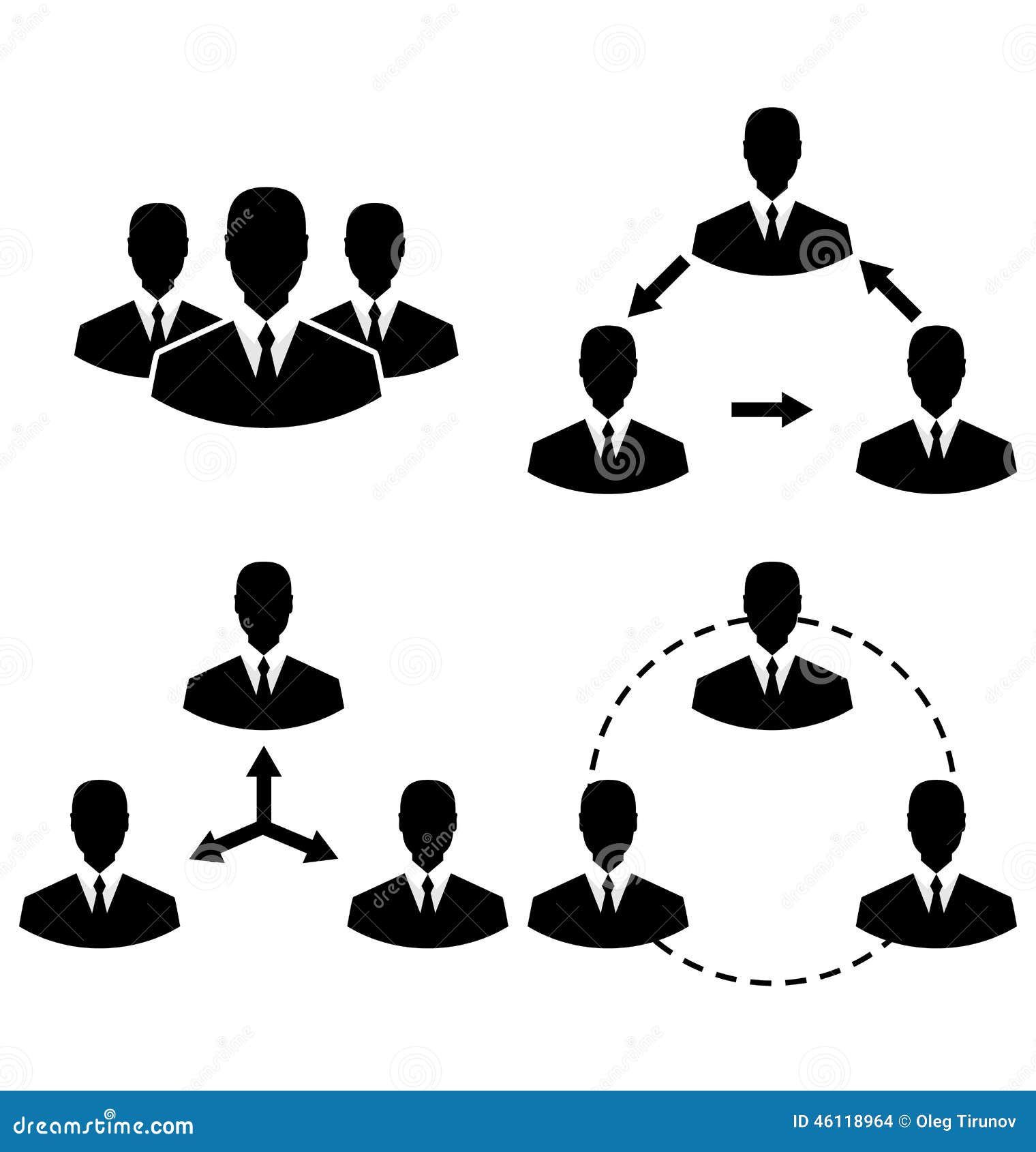 Set Icons Human Resources and Management Stock Vector - Illustration of ...