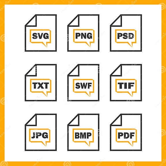 Set of Icons Indicating the Digital Formats Stock Vector - Illustration ...