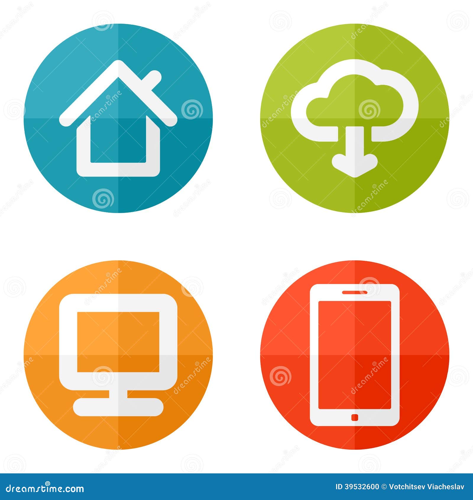 Set icons stock vector. Illustration of computer, isolated - 39532600