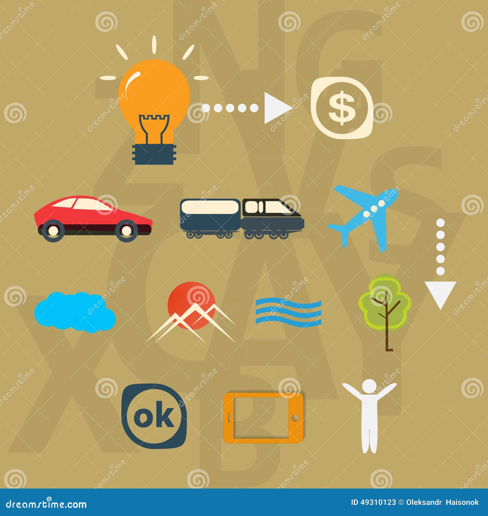 Set Icons Journey from Idea To Realization Stock Vector - Illustration ...