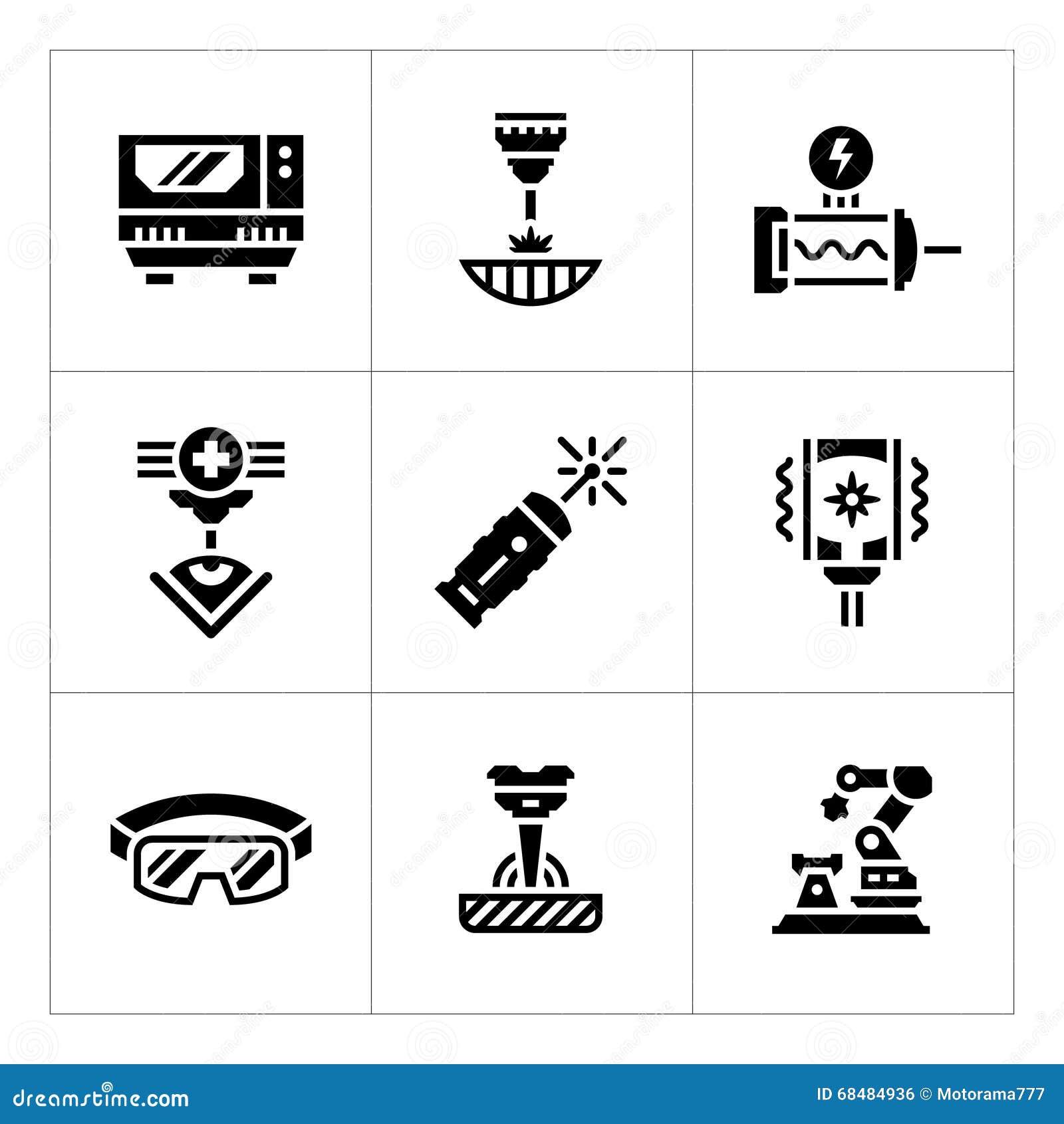 Set icons of laser stock vector. Illustration of manufacturing - 68484936 Set icons of laser stock vector. Illustration of manufacturing - 68484936
