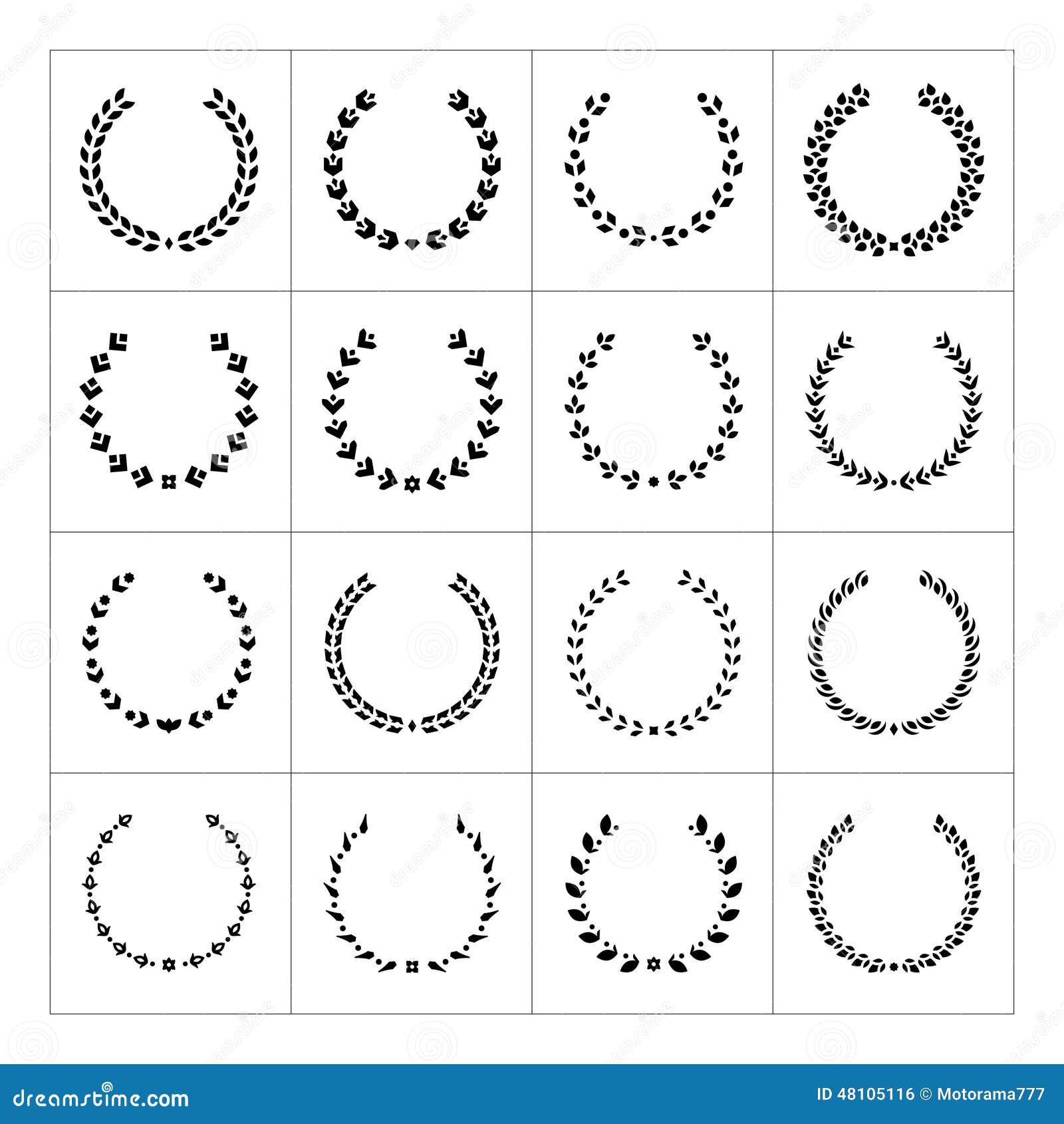 Set Icons of Laurel Wreath and Modern Frames Stock Vector ...